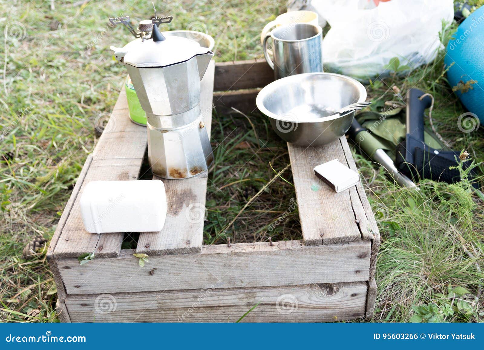 The Field Kitchen. Outdoor Cooking. Stock Photo - Image of outdoors ...