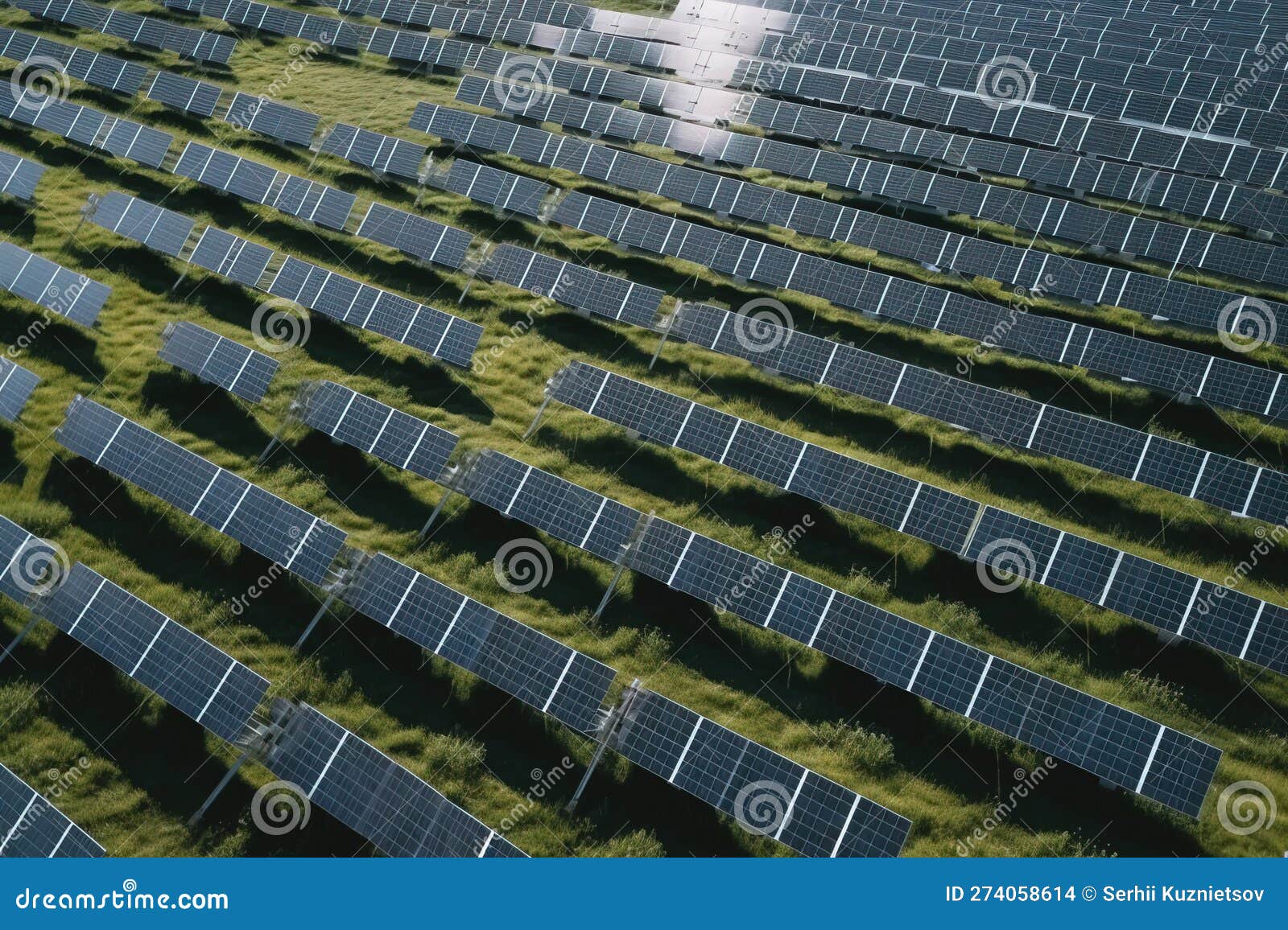 Field with Many Solar Panels, Alternative Source. Clean Technologies of ...