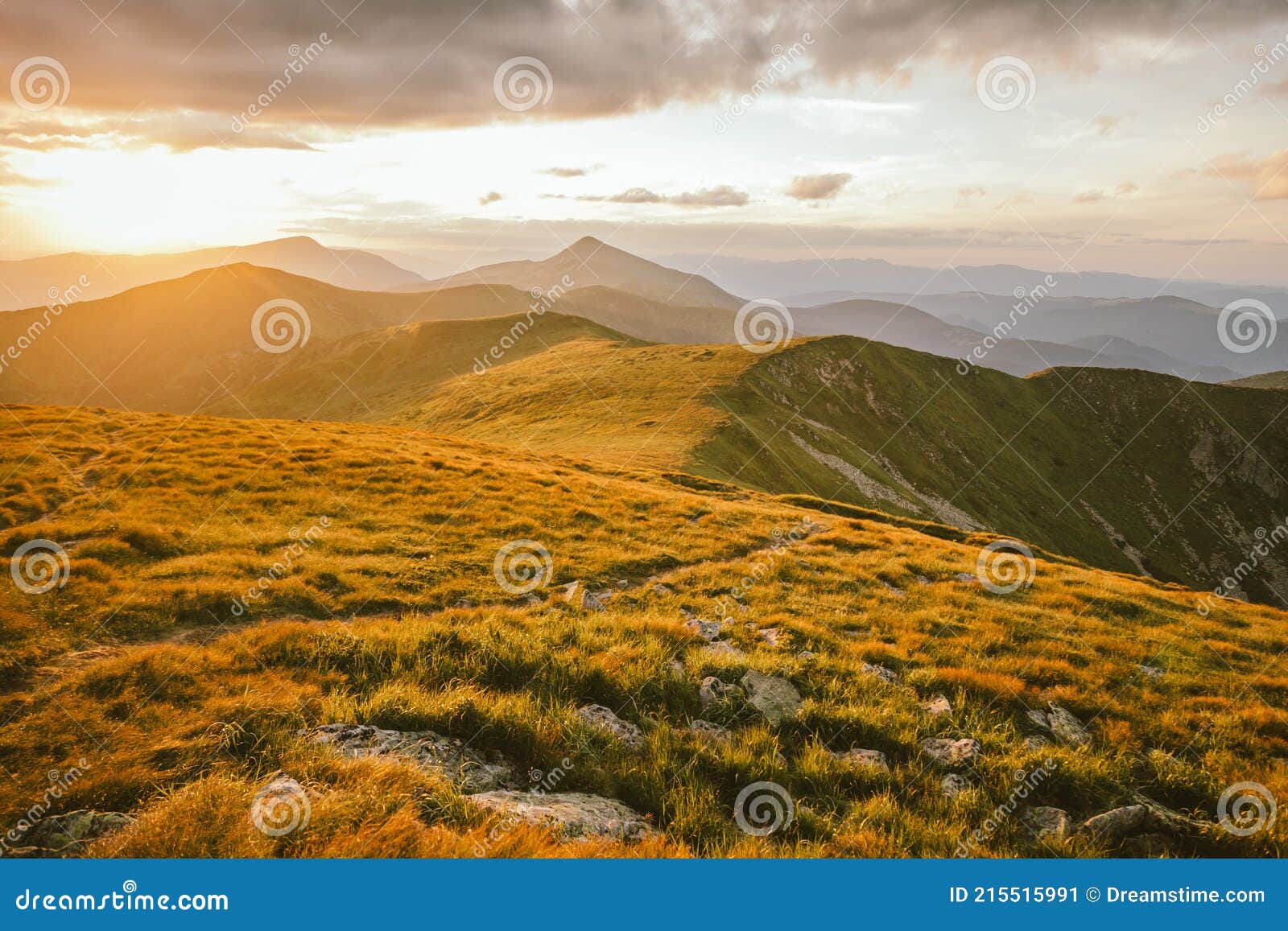 A Field with a Mountain in the Background Stock Image - Image of ...