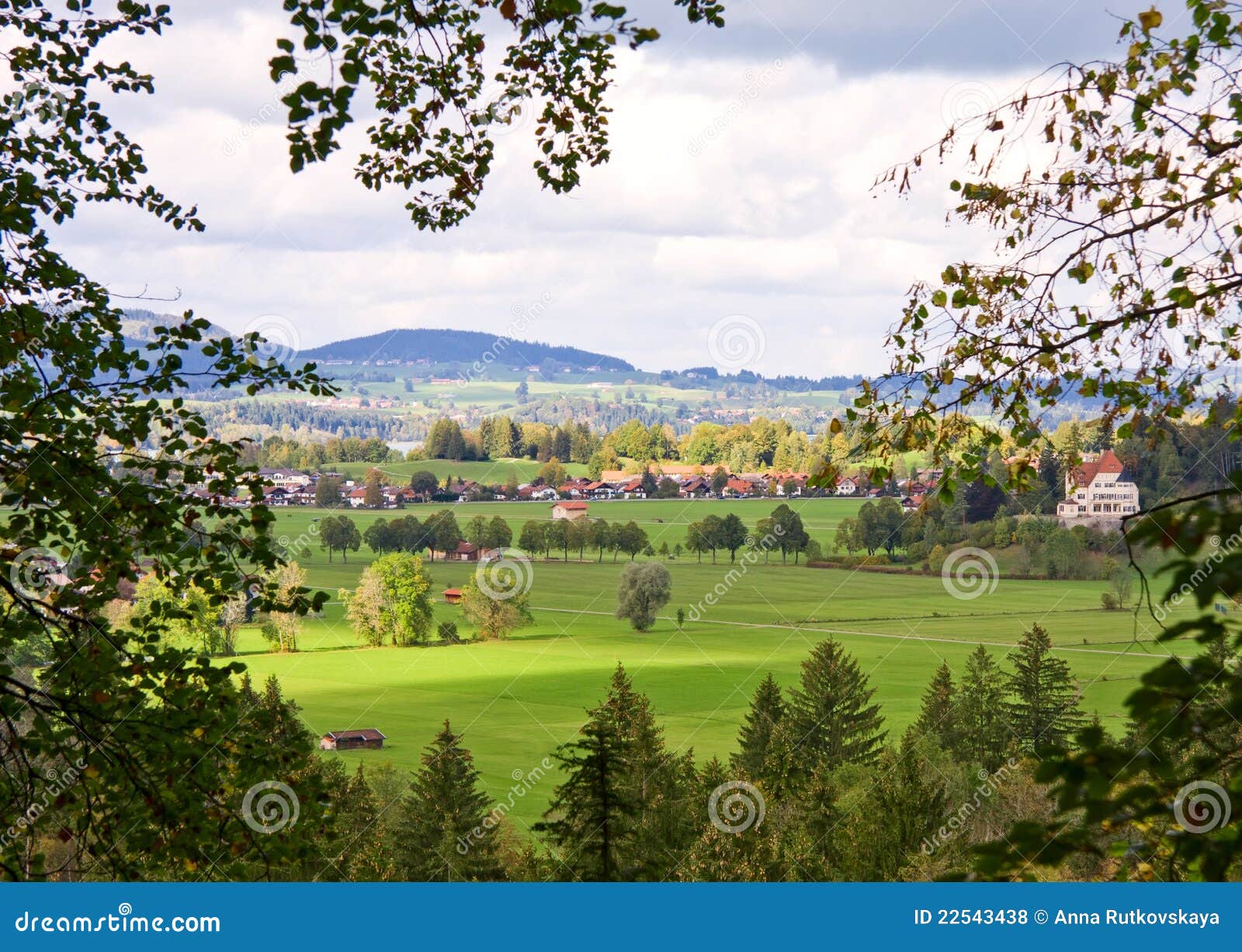 Field and Mountain Landscape, Bavaria, Germany Stock Photo - Image of ...