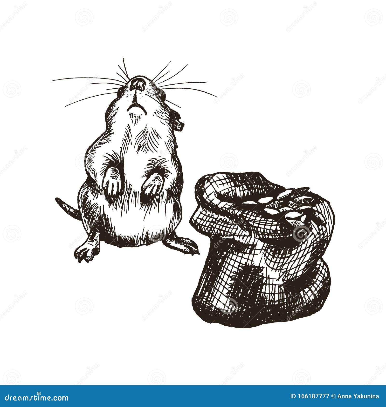 Field Mouse or Rat Character Standing beside the Grain Sack Isolated on ...