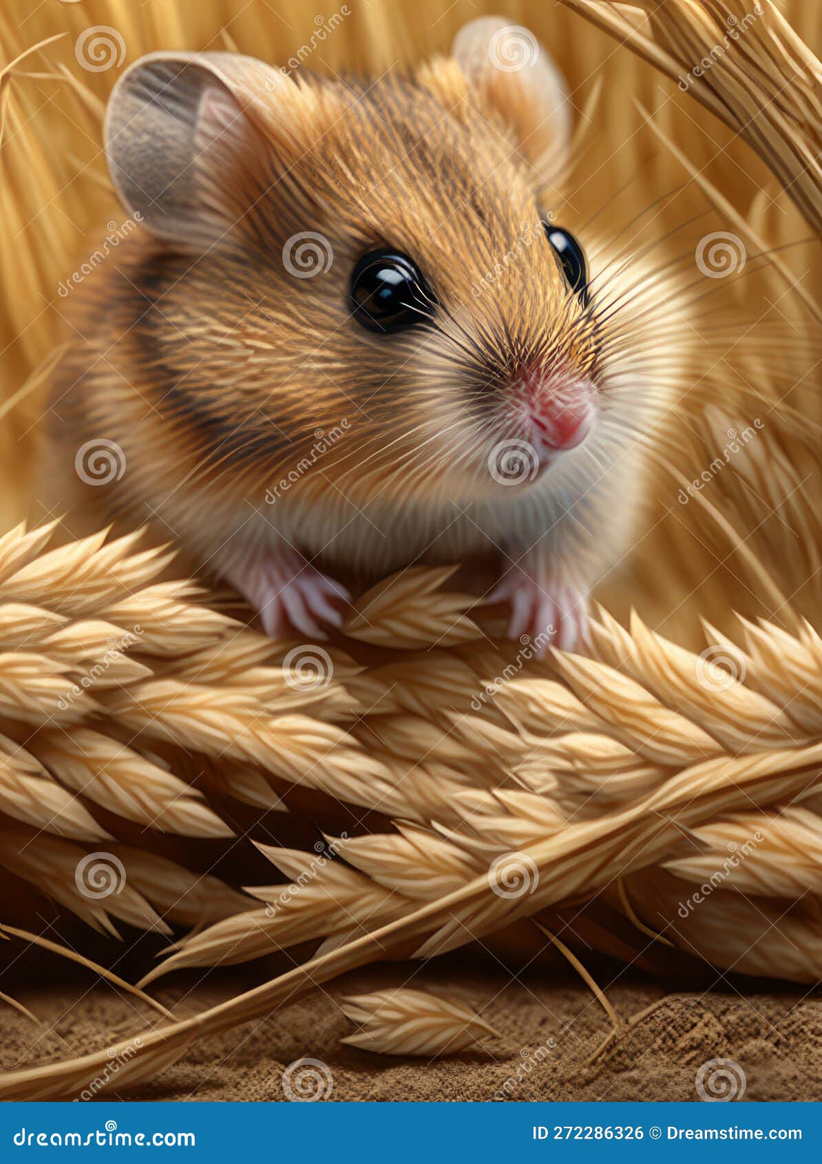 Field Mouse among Ripe Wheat Stock Illustration - Illustration of ...