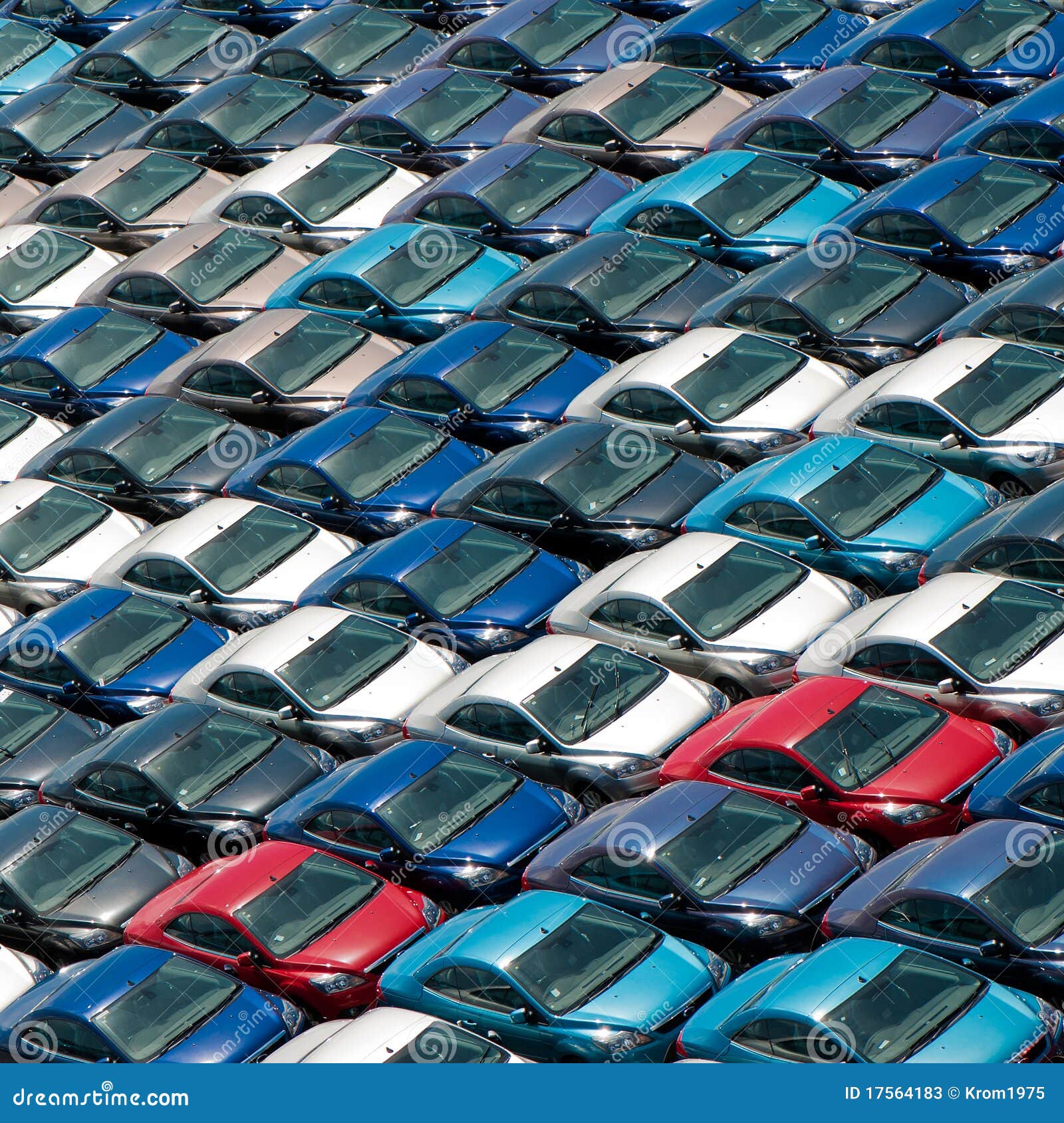 Field of new cars. stock image. Image of industry, motor - 17564183