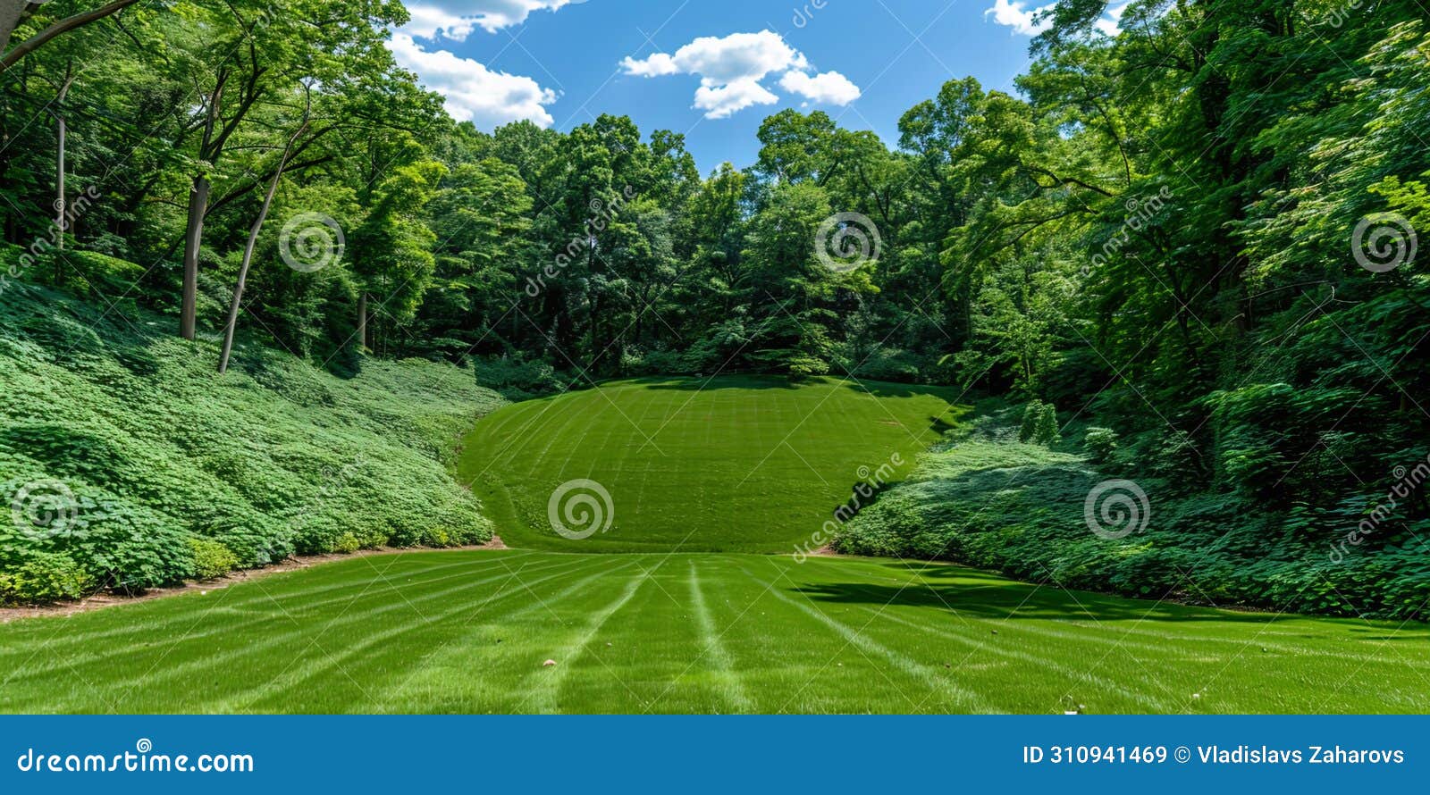 A Field with a Prominent Grass Mound in Its Center Stock Illustration ...