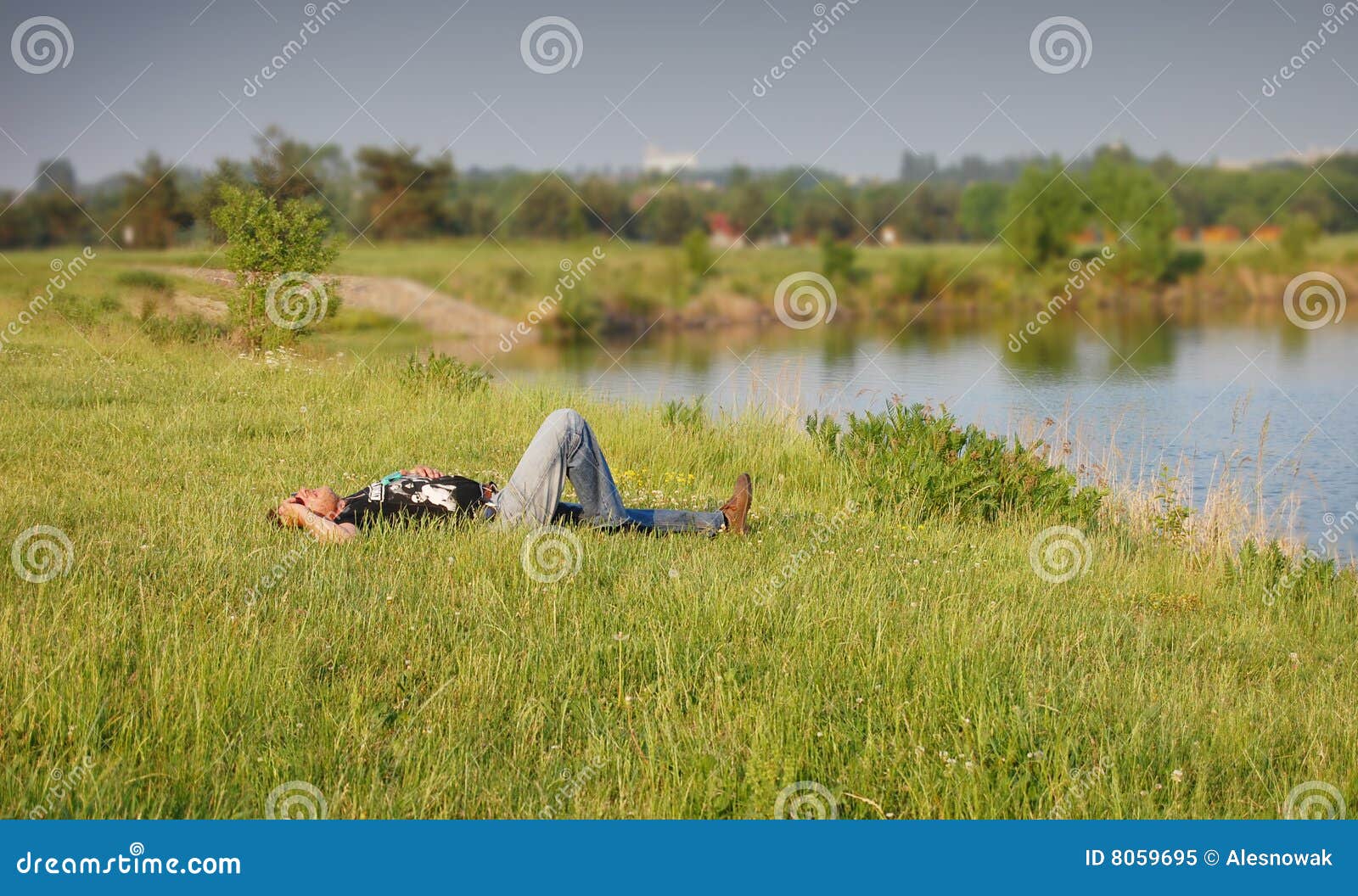 Field relax stock image. Image of music, river, greenwood - 8059695