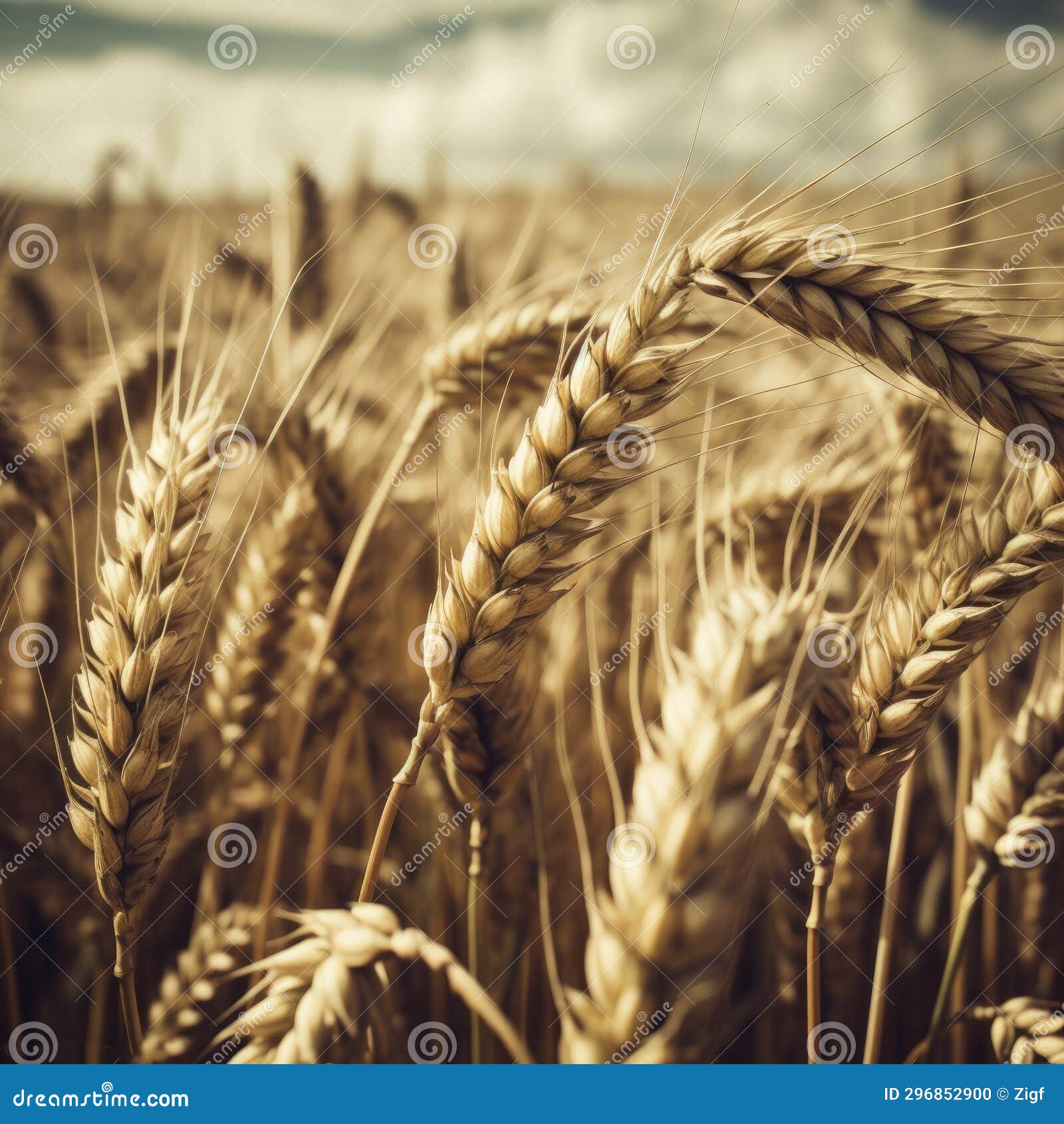 Field of Ripe Wheat with Clouds in the Background Stock Illustration ...