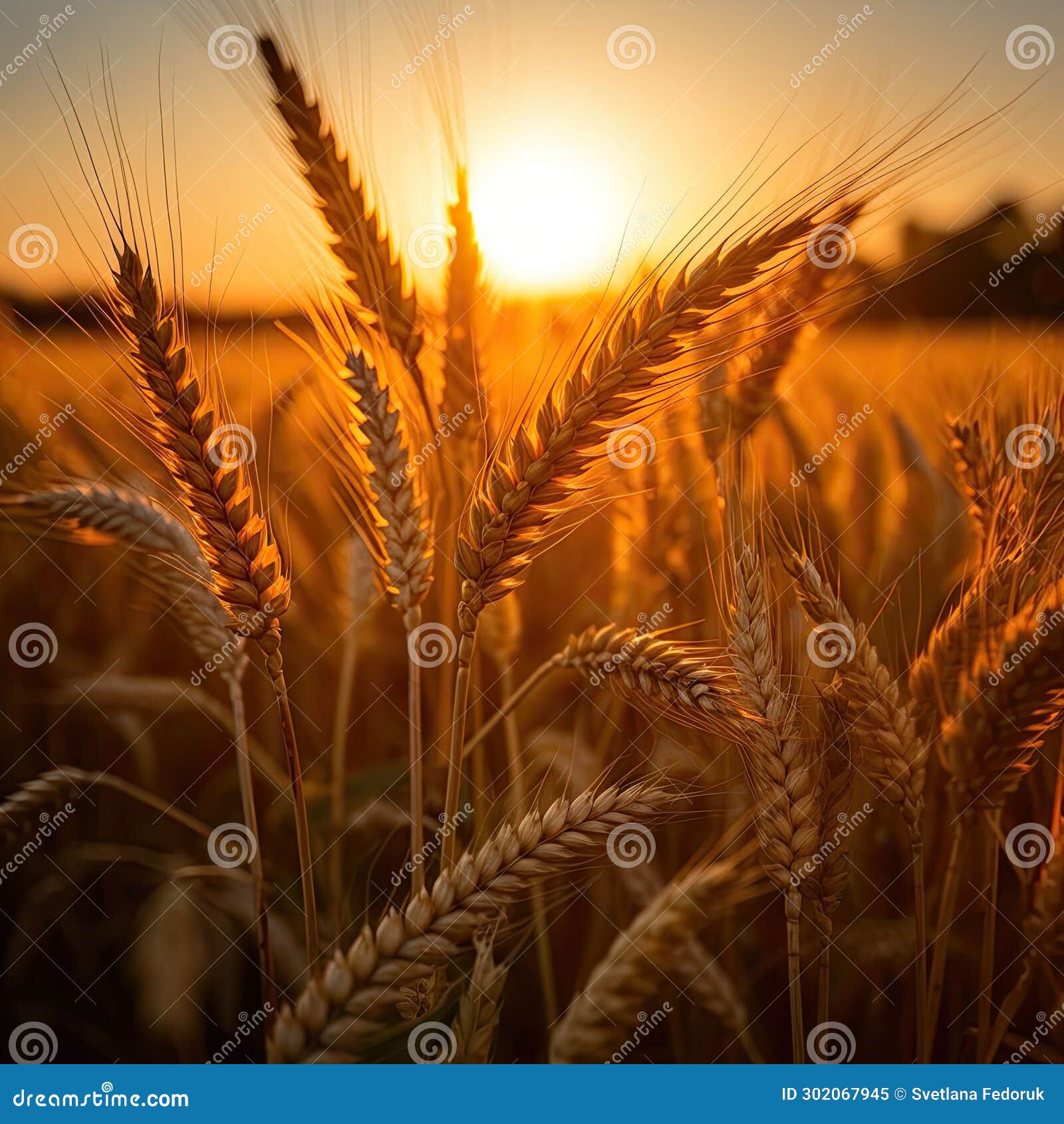 A Field of Ripe Wheat, a Road Stock Illustration - Illustration of ...