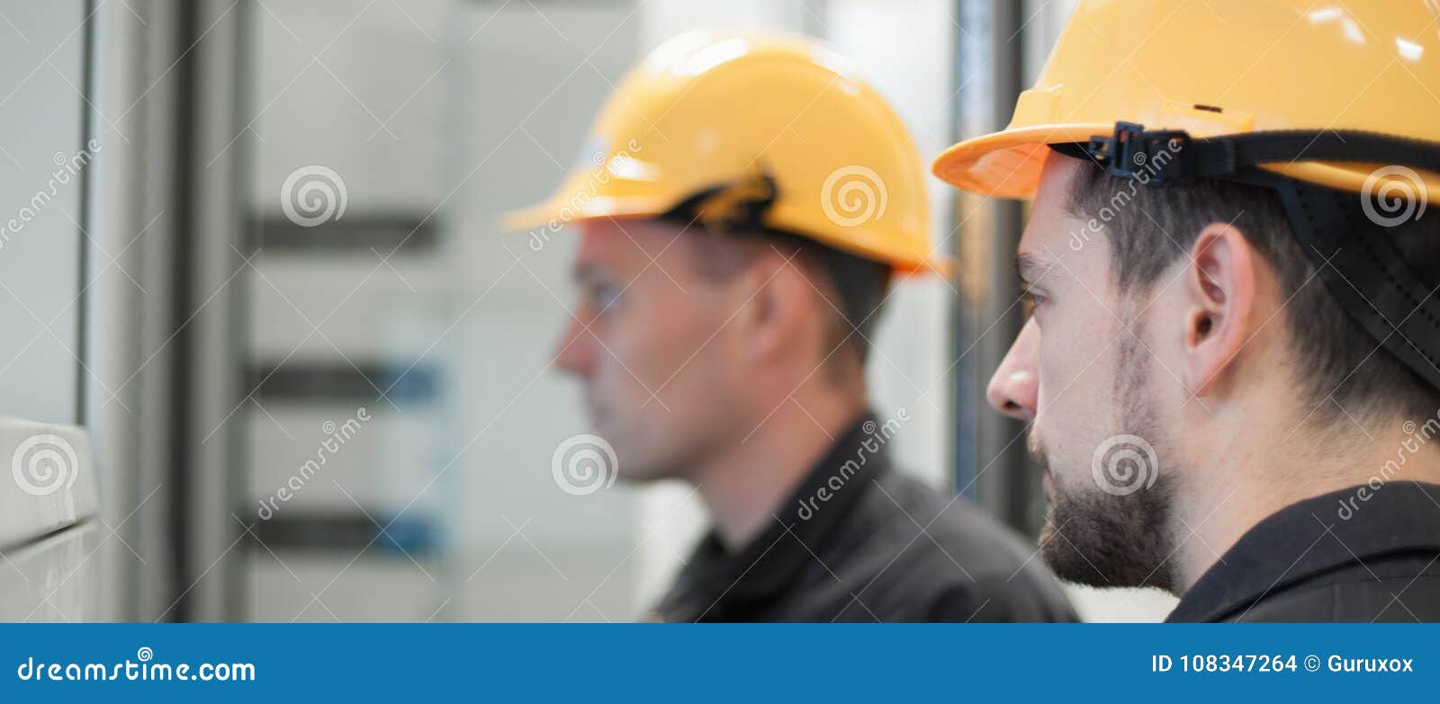 Field Service Crew Testing Electronics or Inspecting Electrical Stock ...