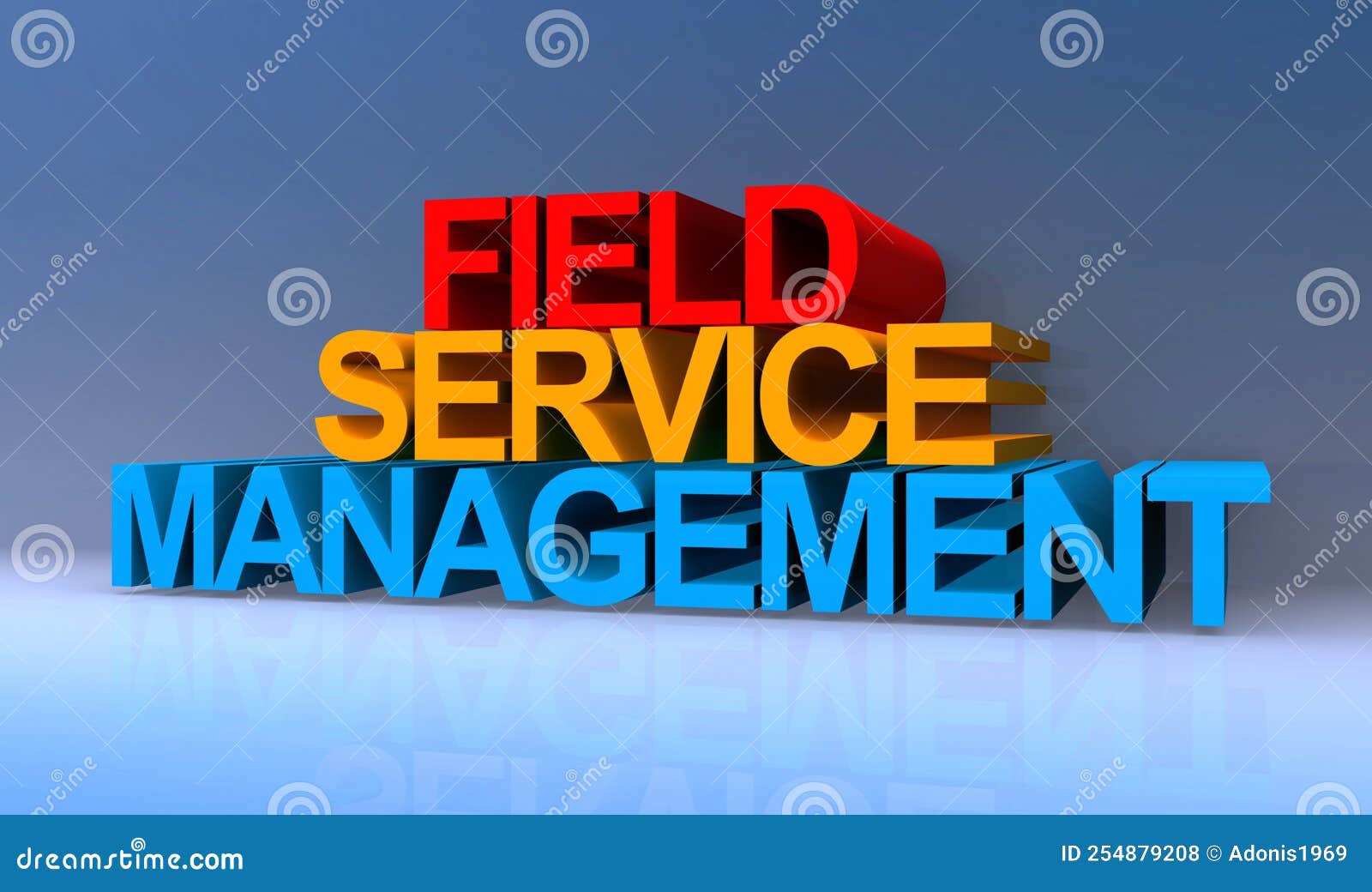 Field Service Management on Blue Stock Illustration - Illustration of ...