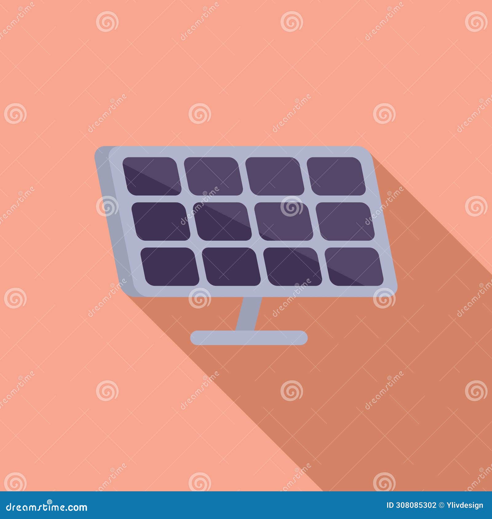 Field Solar Panel Icon Flat Vector. Lamp Cell Power Stock Illustration ...