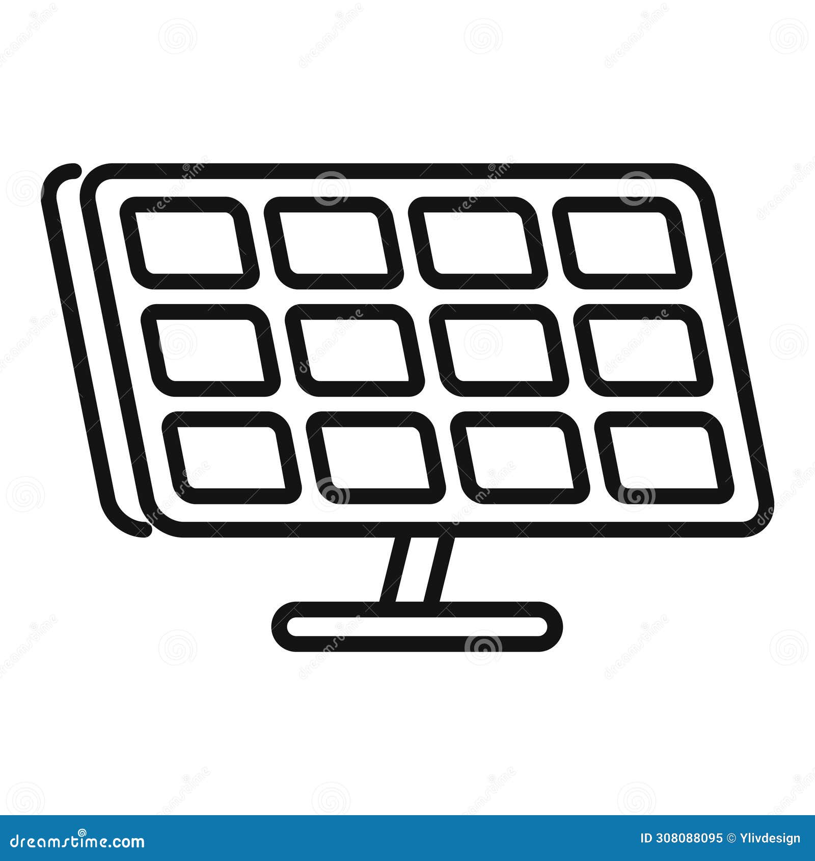 Field Solar Panel Icon Outline Vector. Lamp Cell Power Stock Vector ...