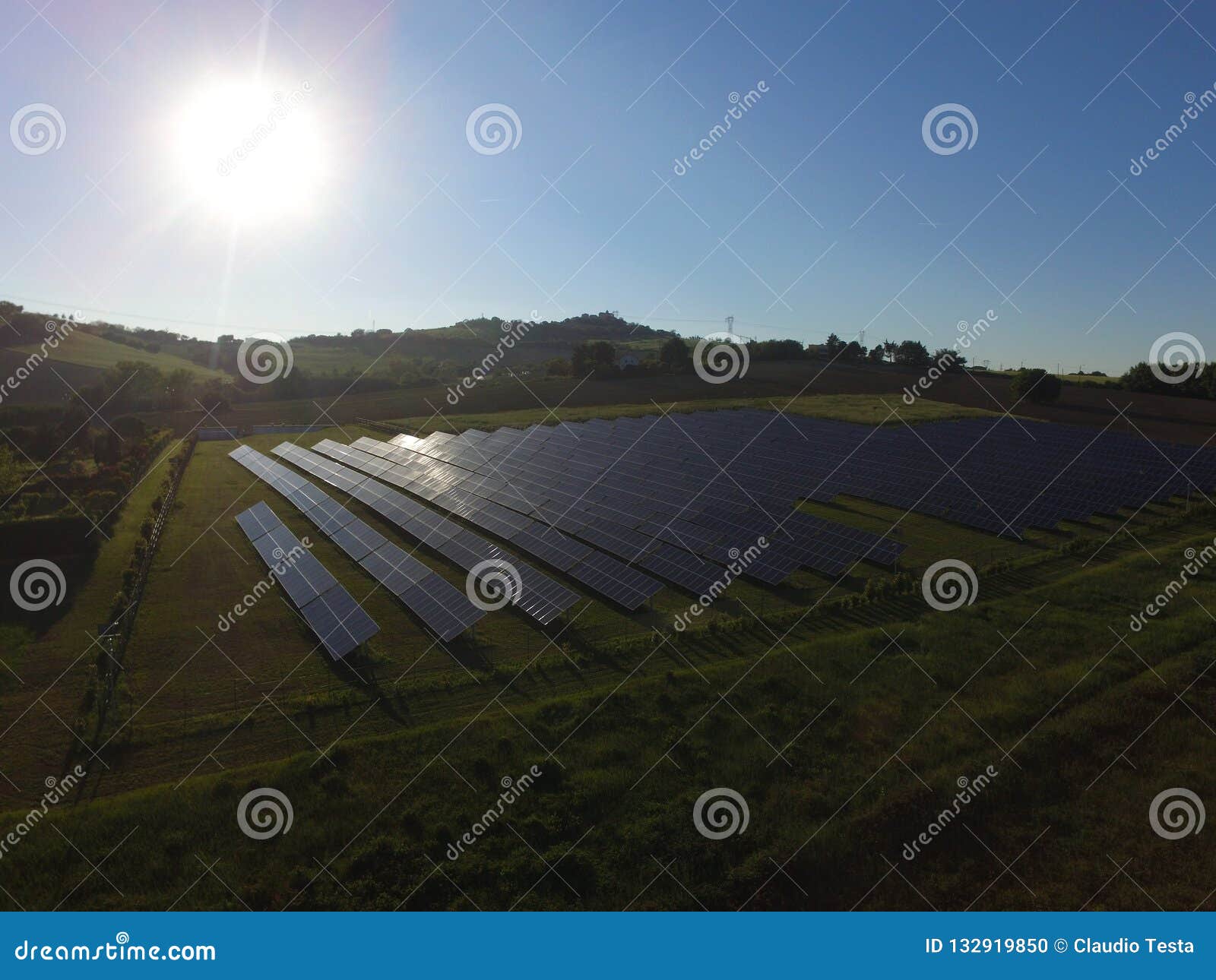 A field of solar panel stock photo. Image of watt, summer - 132919850