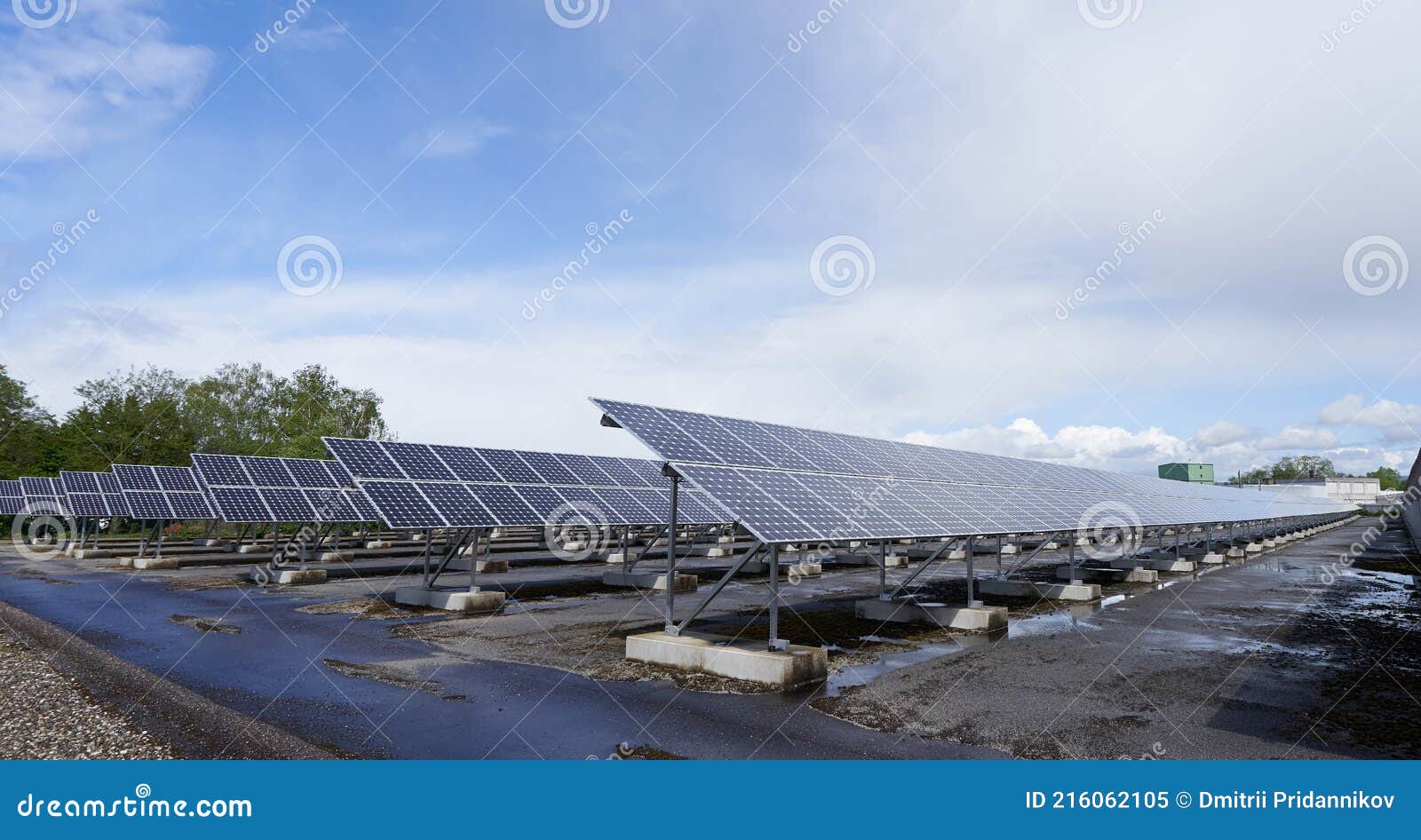 A Field with Solar Panels for Power Generation. Solar Panels after the ...