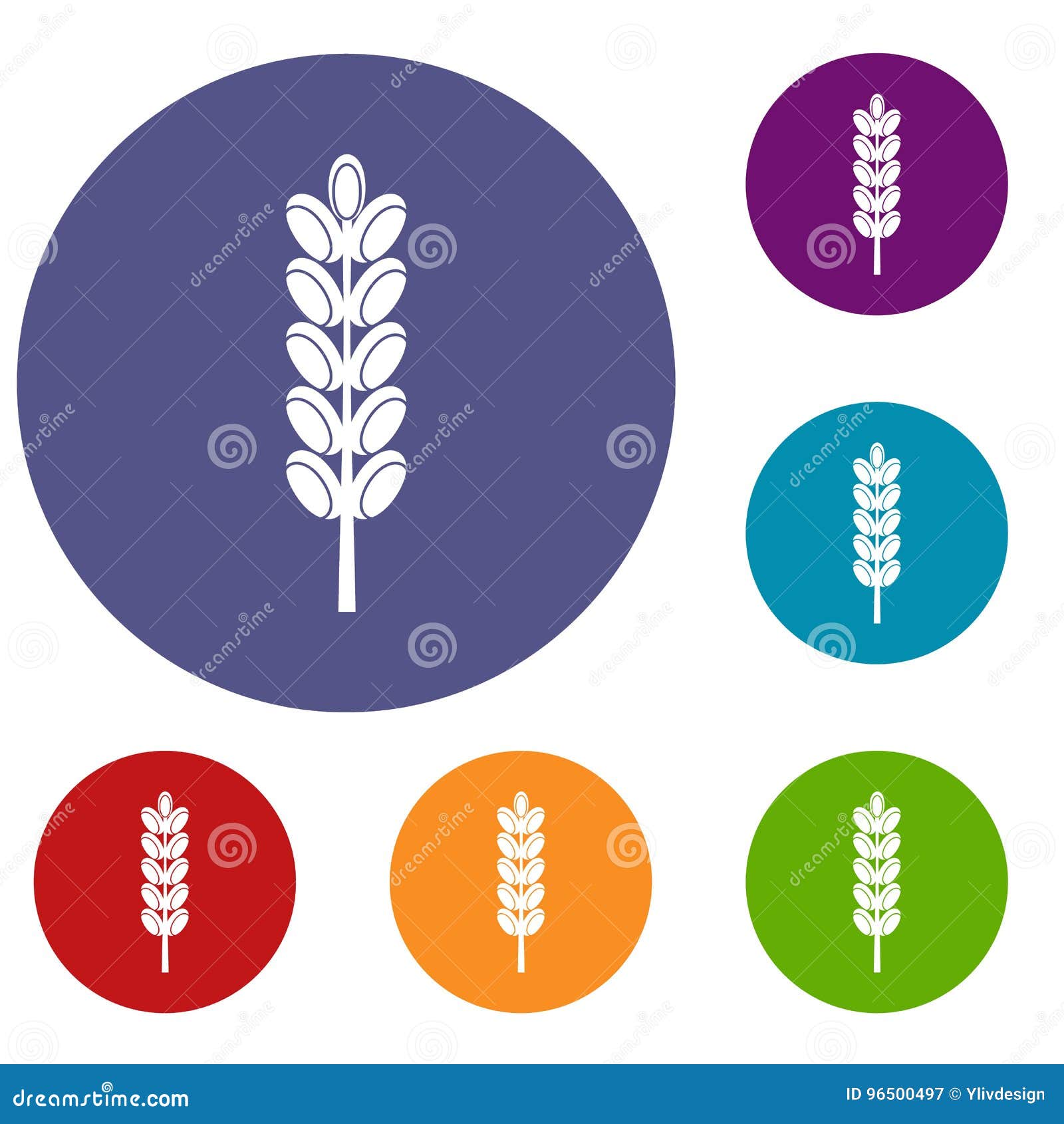 Field spike icons set stock vector. Illustration of agriculture - 96500497