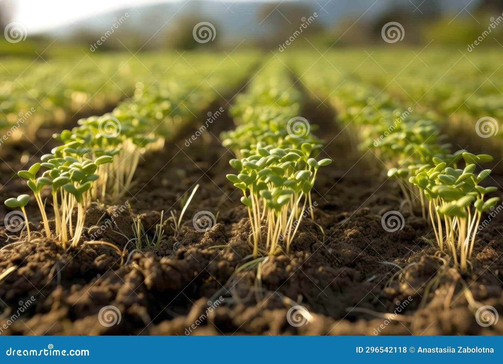 Field of Sprouted Sprouts Stretching As Far As the Eye Can See ...