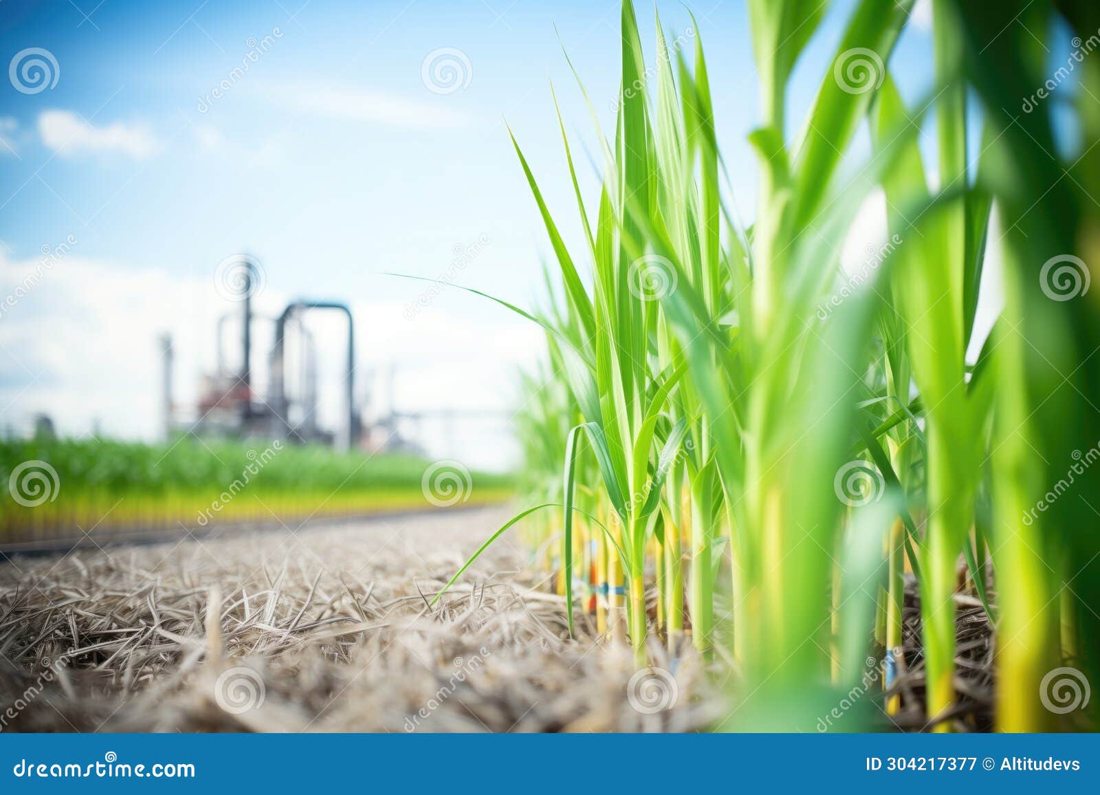 Field of Sugarcane with a Focus on Potential Bioethanol Stock Image ...