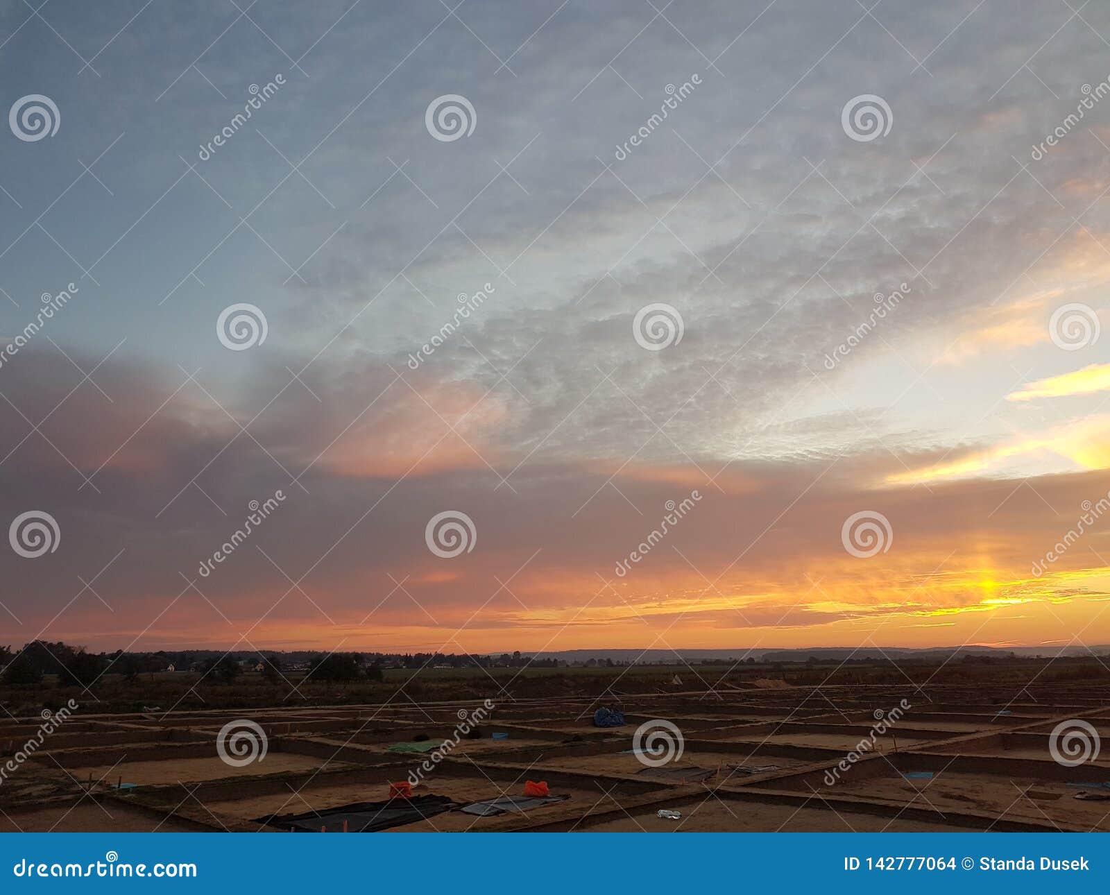Field sunlit stock photo. Image of clouds, relax, nature - 142777064