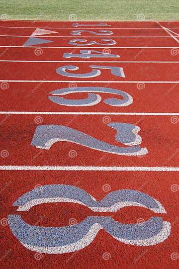 Field track with numbers stock photo. Image of compete - 3574804