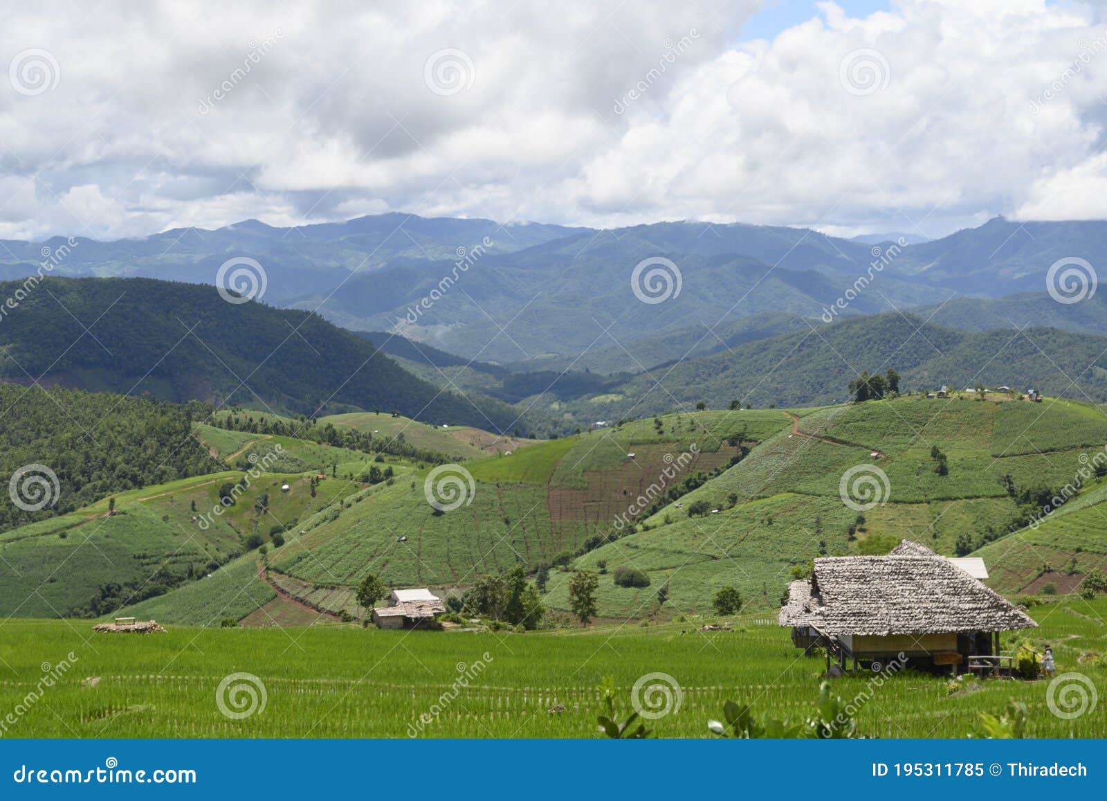 Field and Valley Scenery on Nature Background Stock Image - Image of ...
