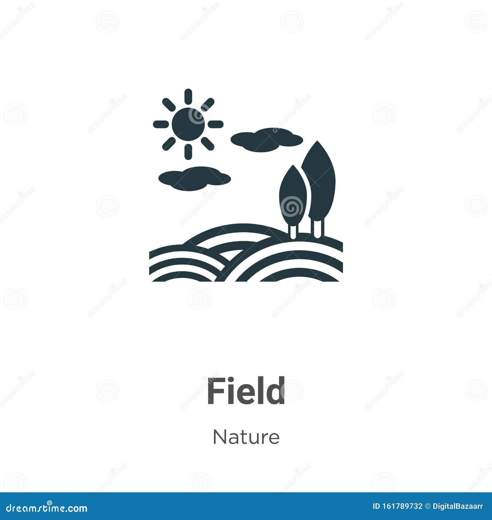 Field Vector Icon on White Background. Flat Vector Field Icon Symbol ...