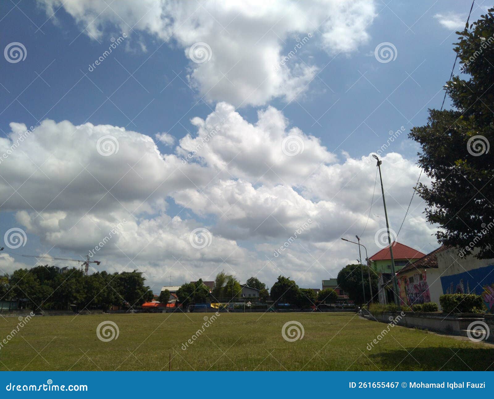 In the Field with Very Hot and Cloudy Weather Stock Image - Image of ...