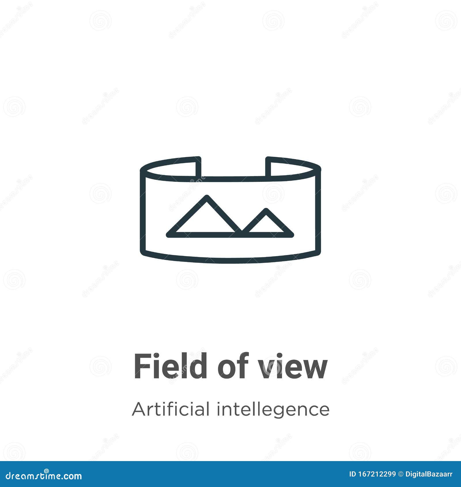 Field of View Outline Vector Icon. Thin Line Black Field of View Icon ...
