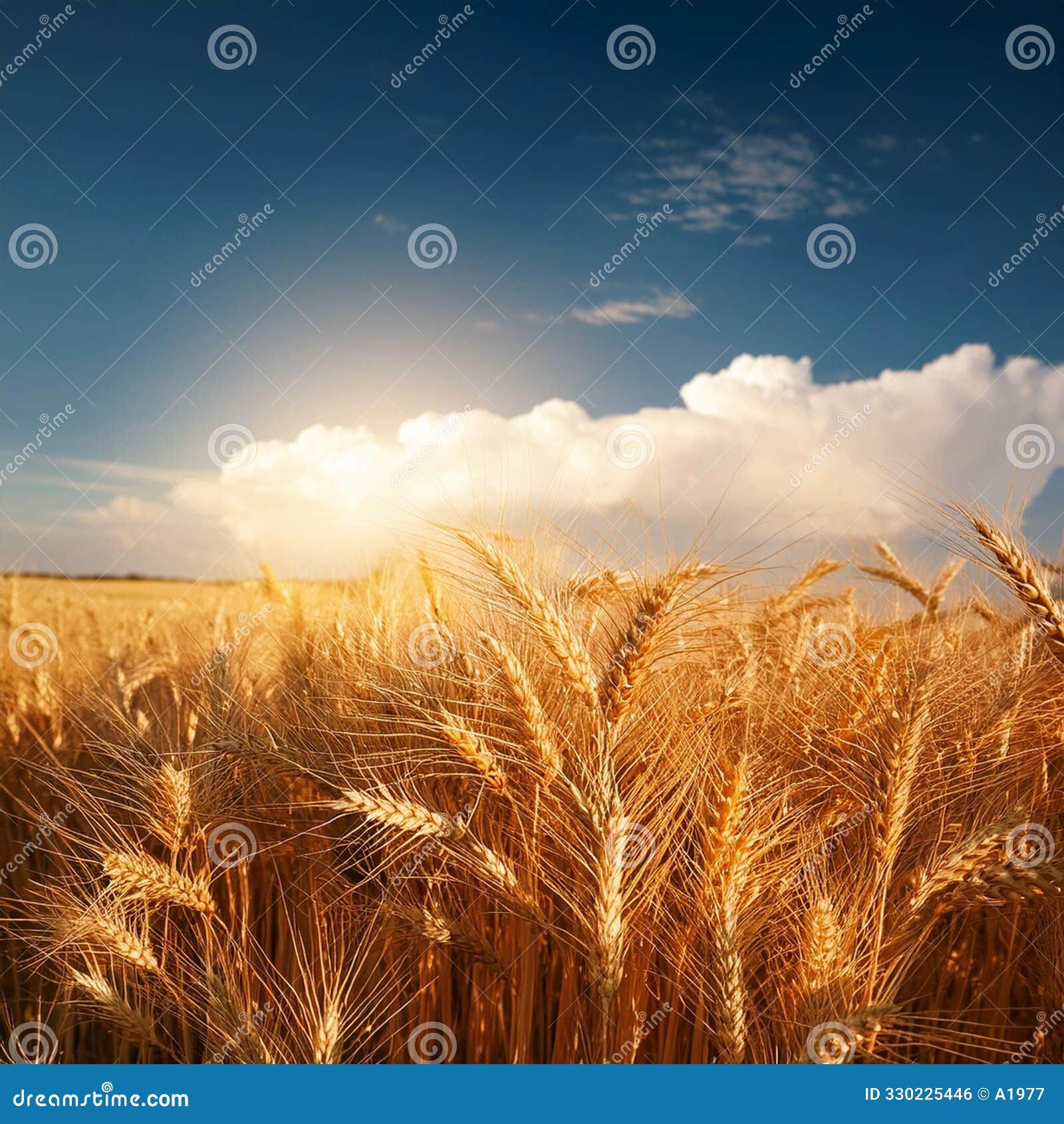 Field of Wheat, AI Generated Stock Illustration - Illustration of contrast, summer: 330225446
