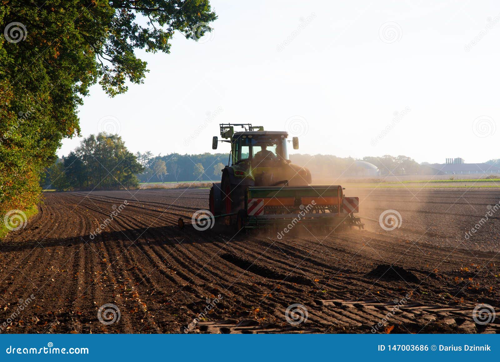 A Field Work with the Tractor on the Field Stock Photo - Image of crop ...