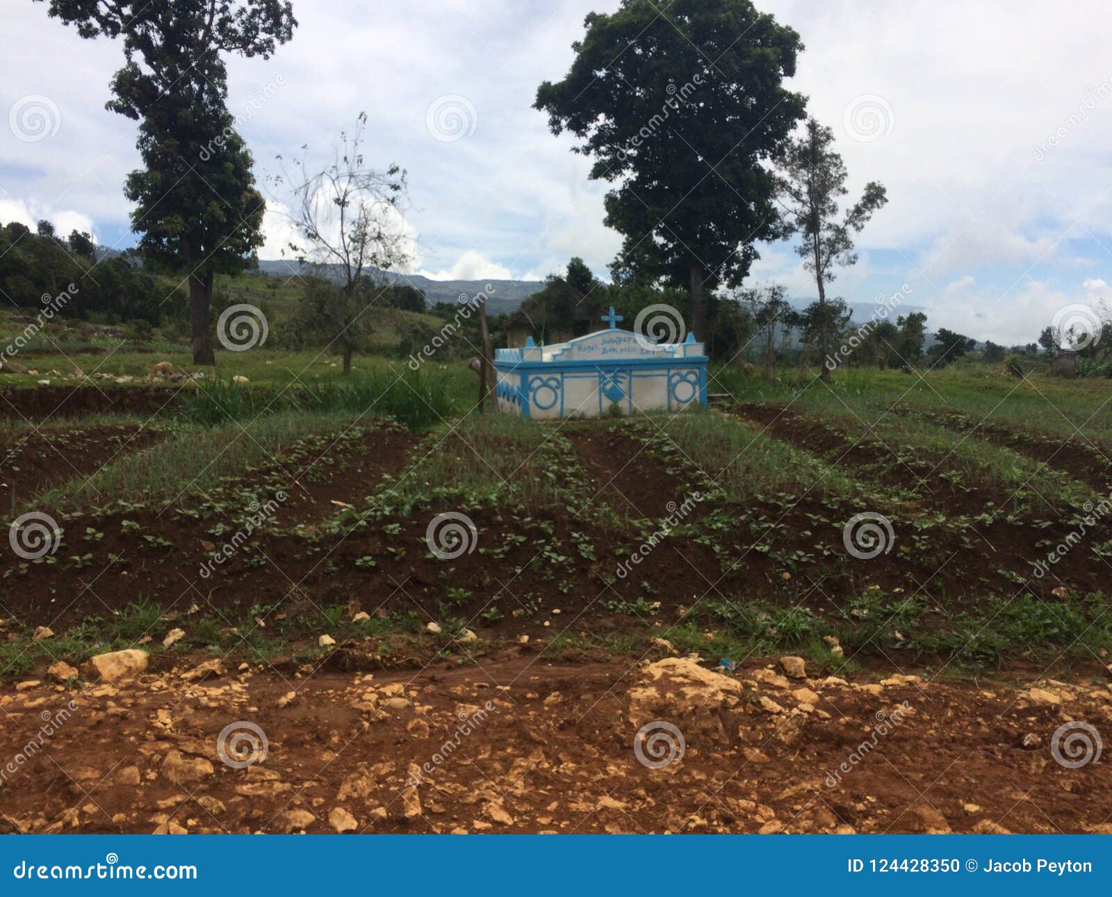 Fields around grave stock photo. Image of plowed, markers - 124428350