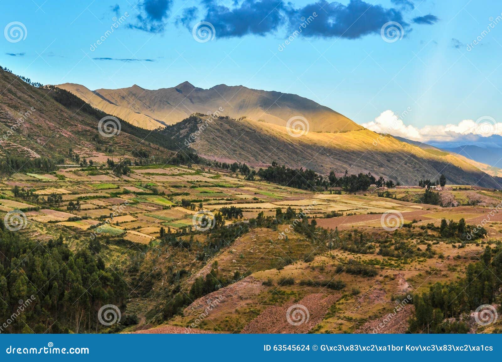 The Fields Around the Ruins of the Puka Pukara in Cusco, Peru Stock ...