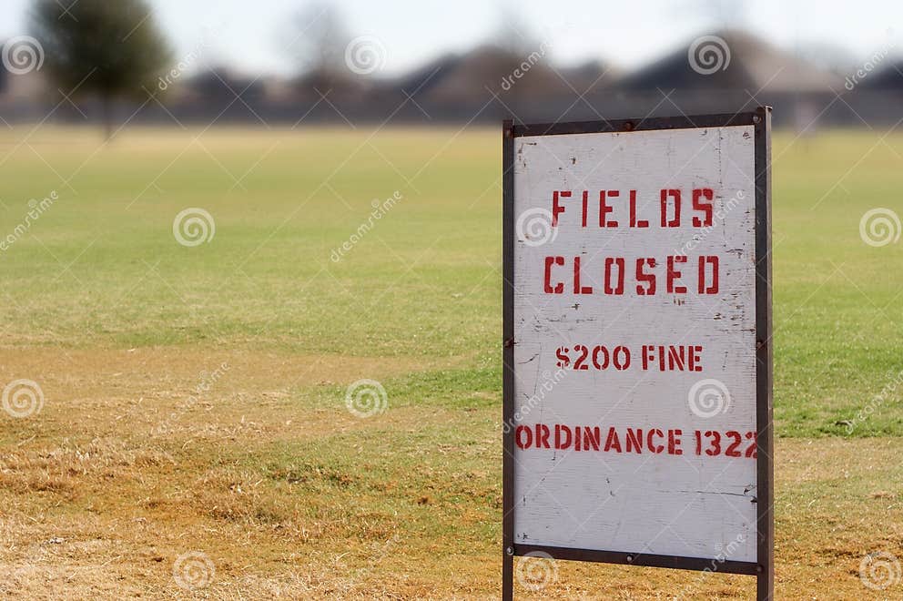Fields closed stock photo. Image of sign, polo, field, park - 423120