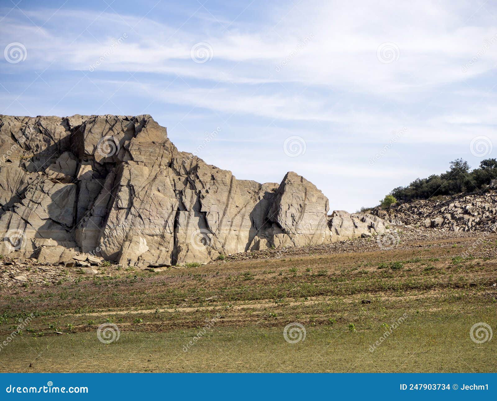 The Fields are Dry, the Ground is Broken and Grass Stock Photo - Image ...