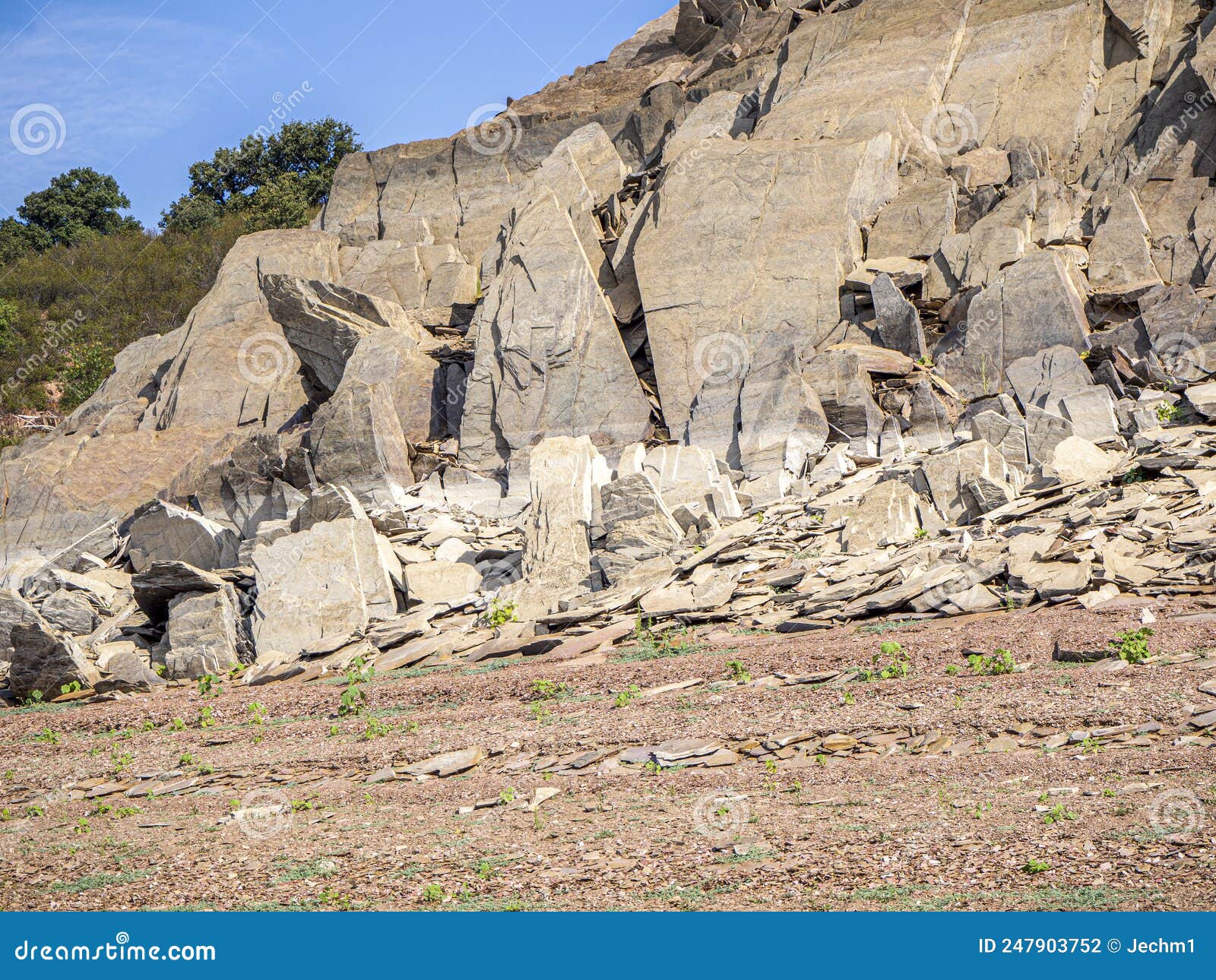 The Fields are Dry, the Ground is Broken and Grass Stock Photo - Image ...