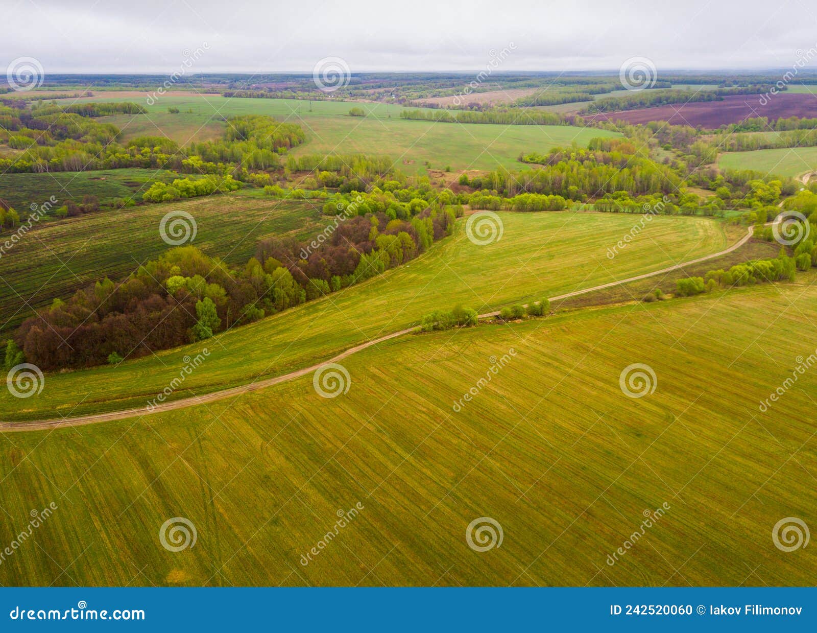 Fields and Grasslands of Central Russia Stock Photo - Image of water ...