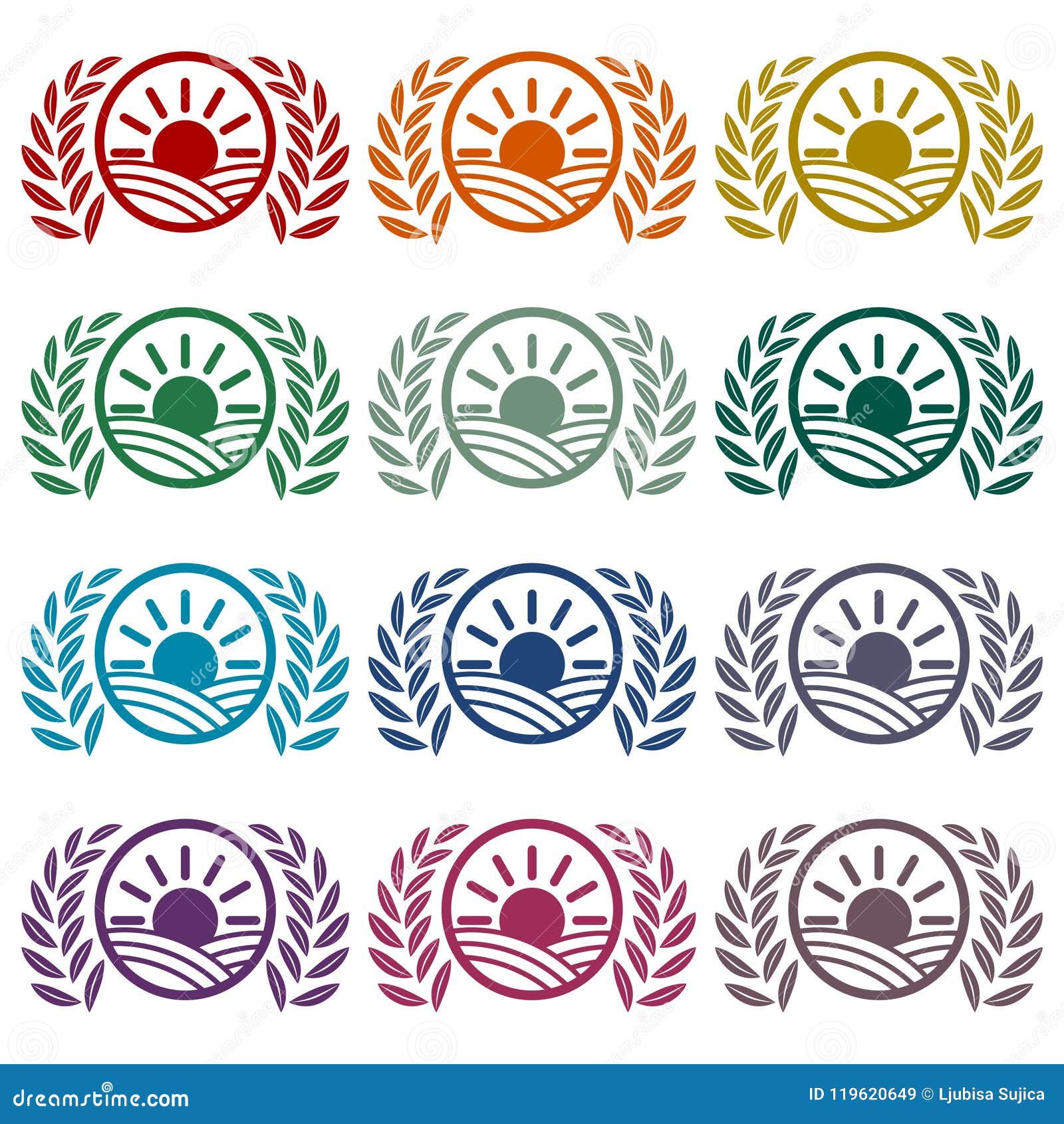 Fields Logo Design Icons Set Stock Vector - Illustration of bread, icon ...