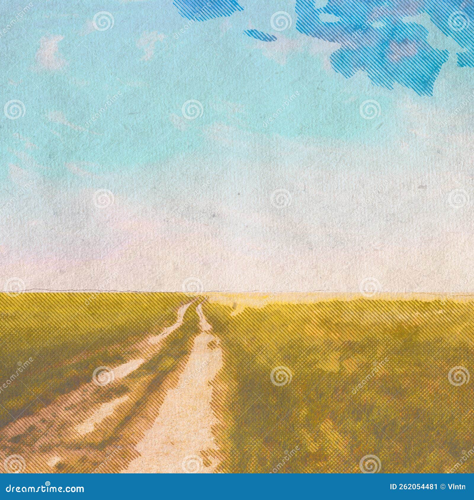 In the Fields, Old Retro Background Stock Image - Image of artistic ...