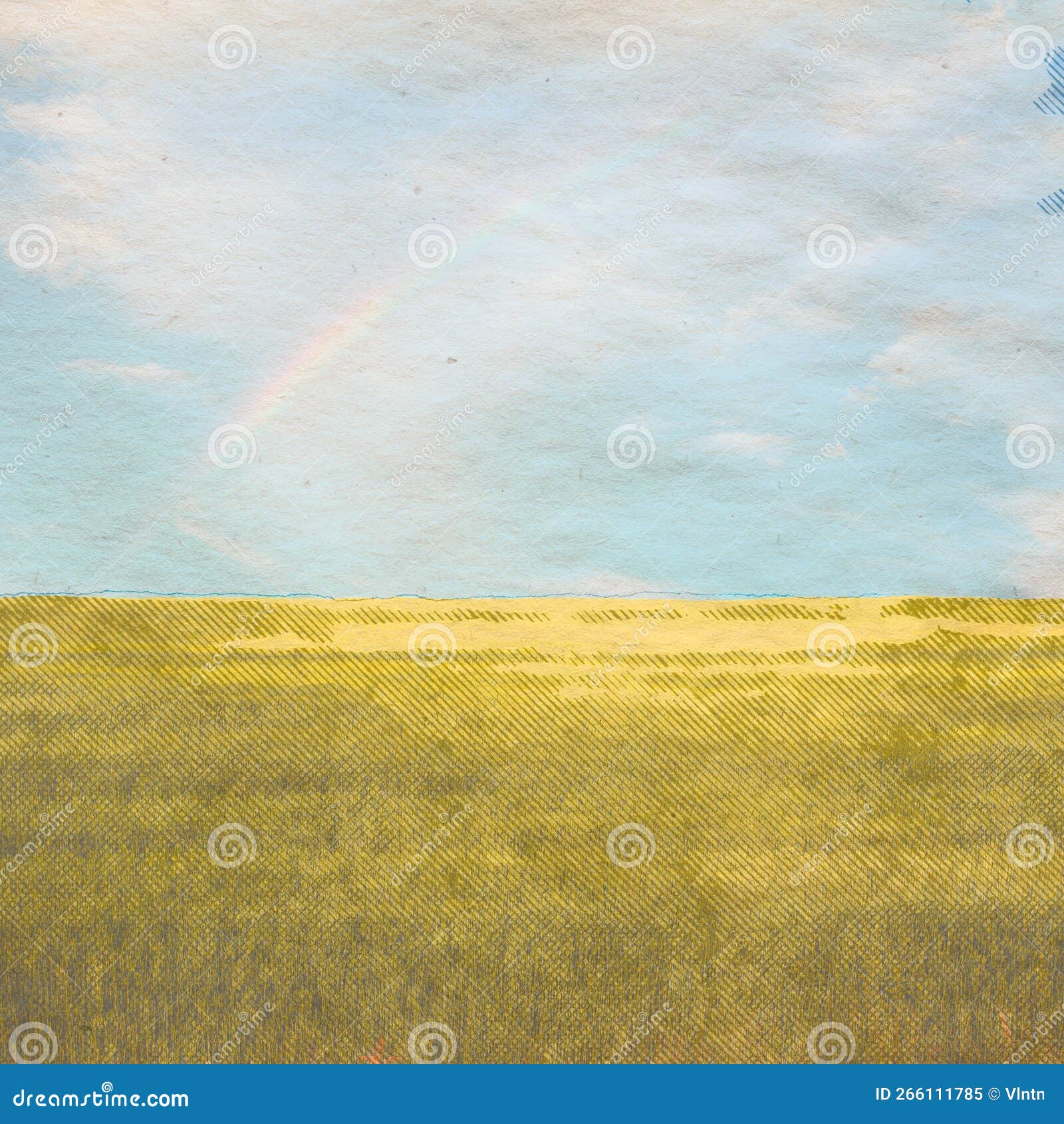 In the Fields, Old Retro Background Stock Illustration - Illustration ...