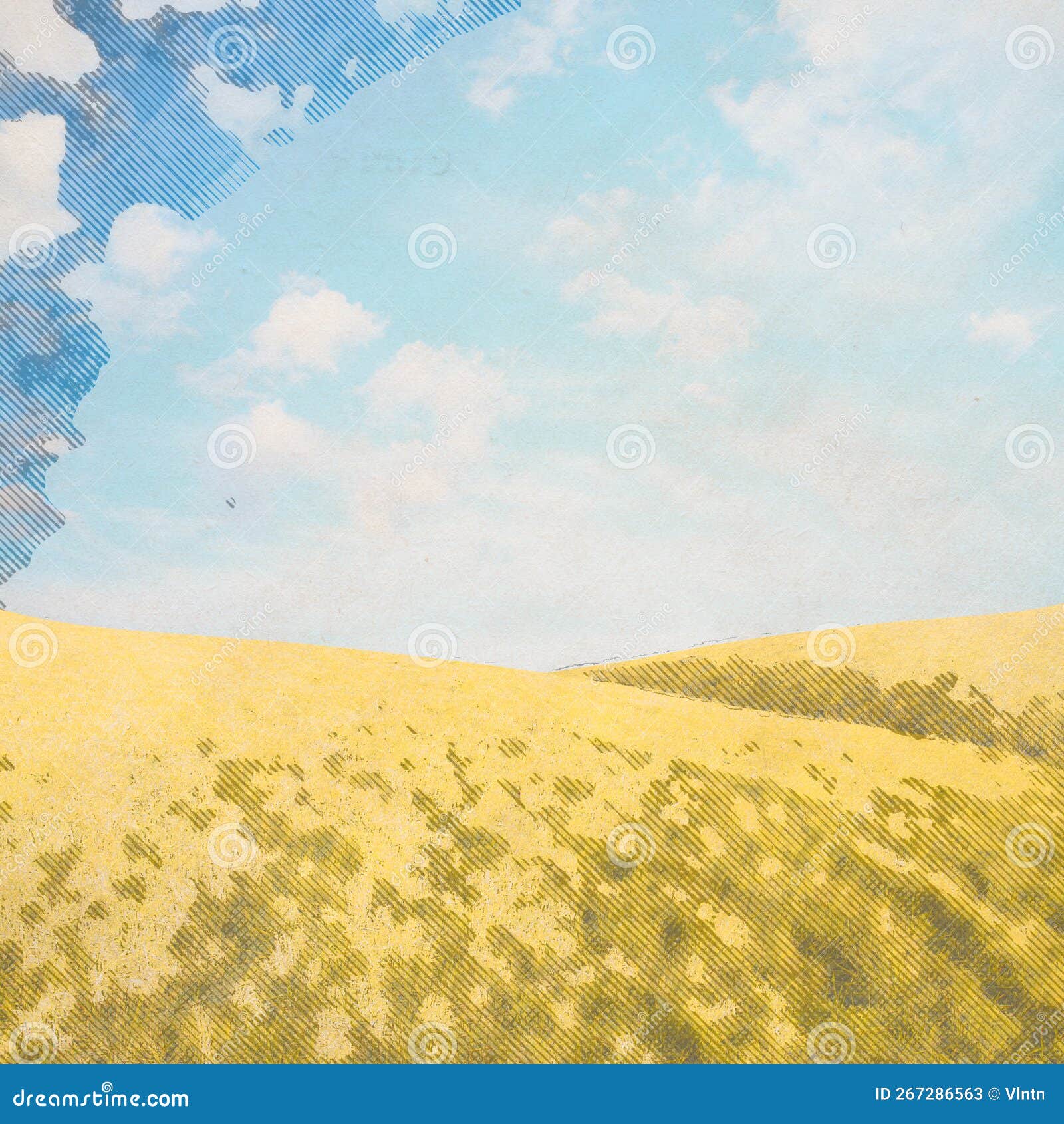 In the Fields, Old Retro Background Stock Image - Image of pattern ...