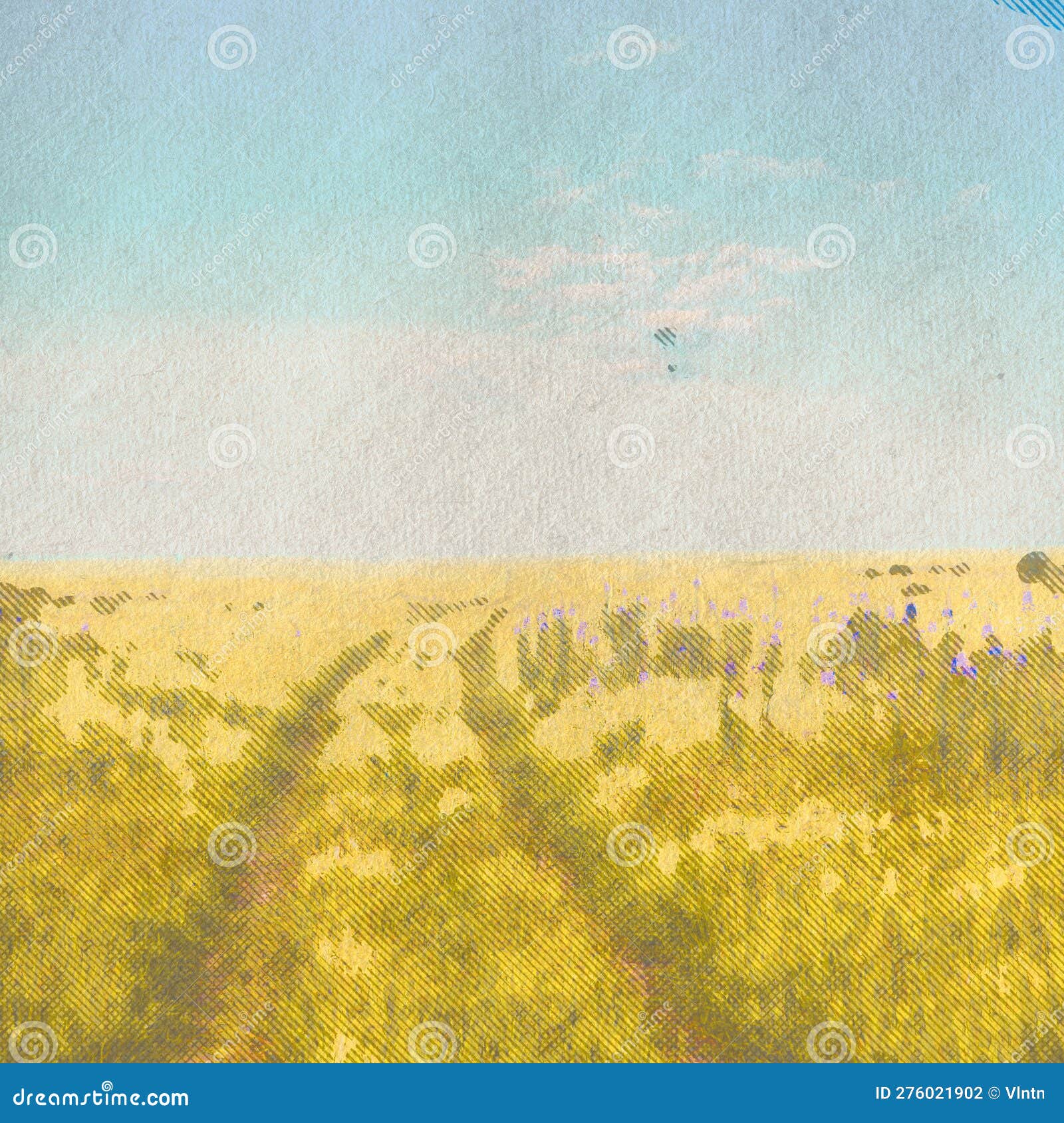 In the Fields, Old Retro Background Stock Photo - Image of plant, blue ...