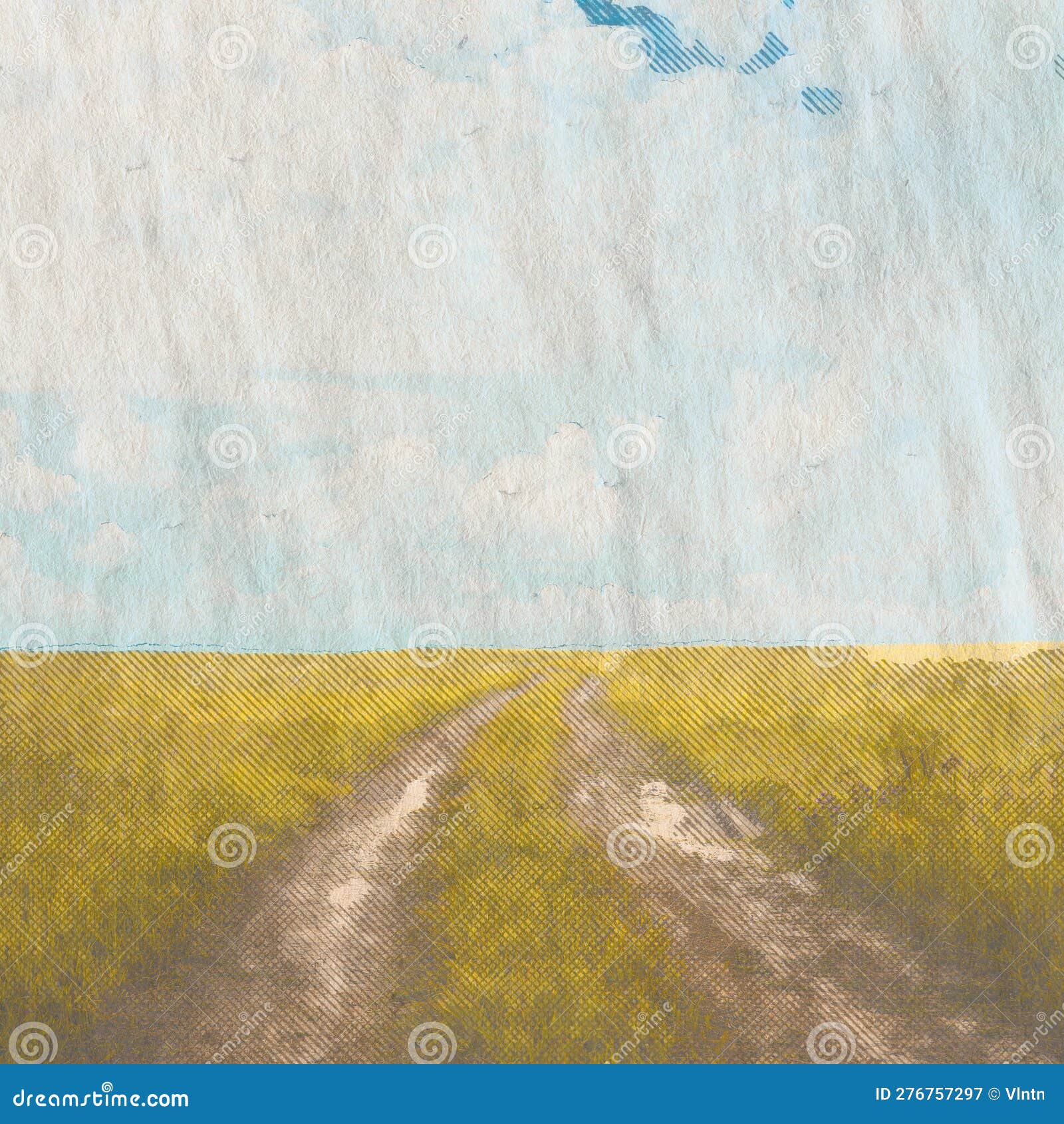 In the Fields, Old Retro Background Stock Image - Image of grunge ...