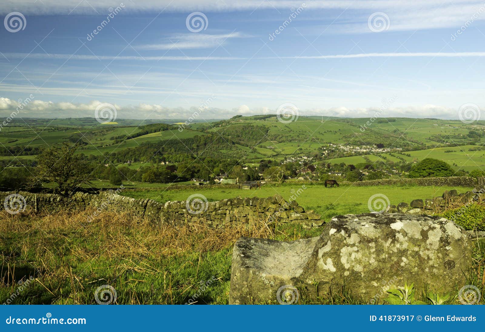 Fields of peak district stock image. Image of herb, clouds - 41873917