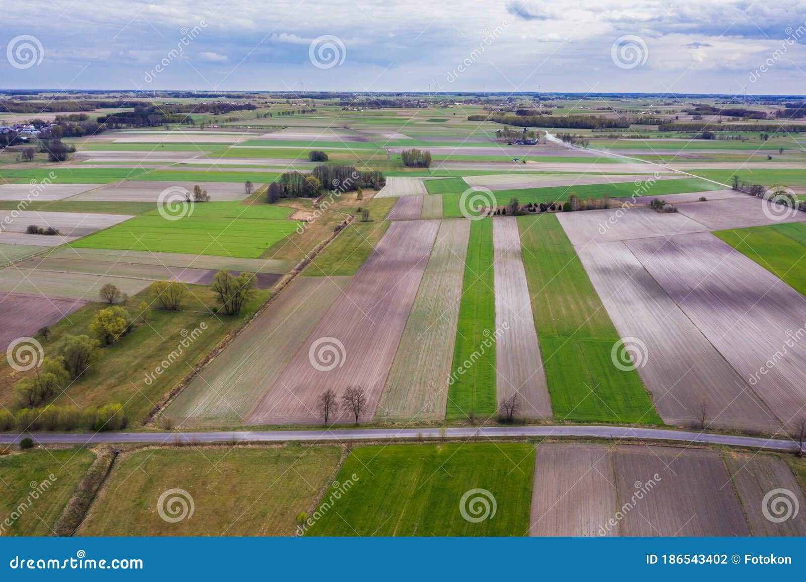 Fields in Poland stock photo. Image of drone, agriculture - 186543402