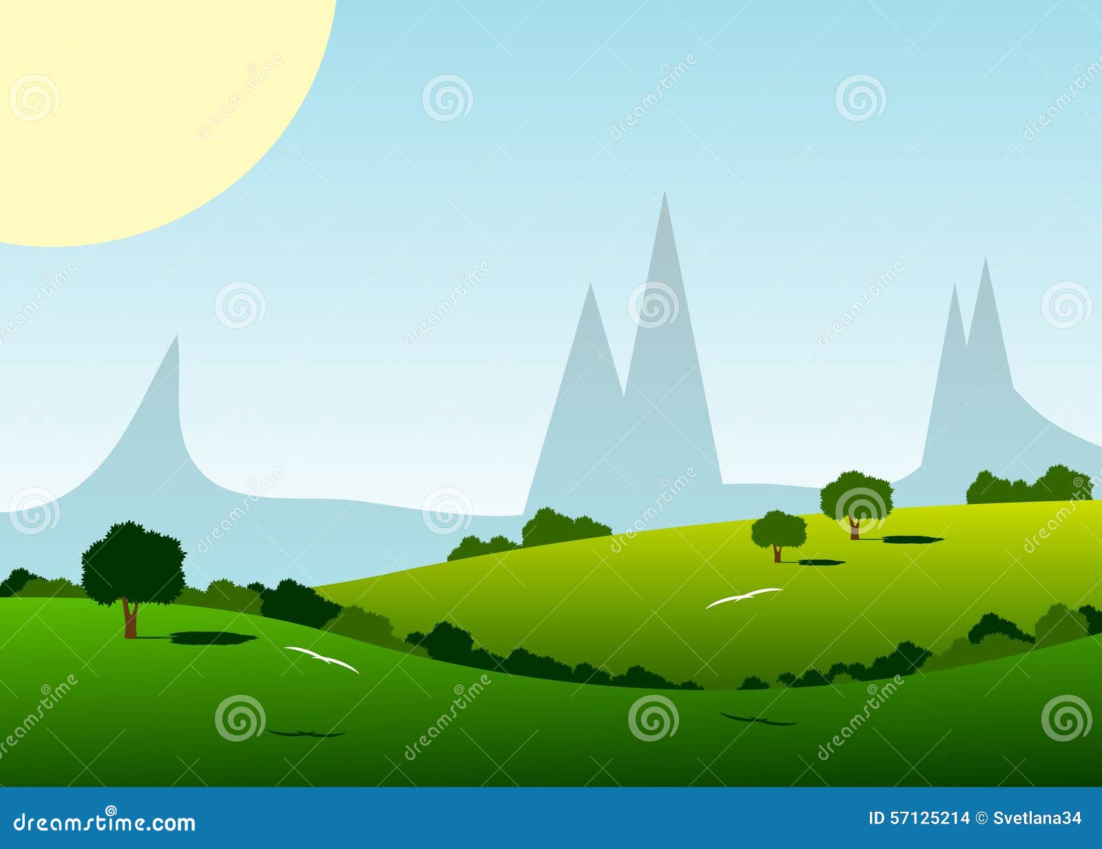 Fields and rocks. stock vector. Illustration of family - 57125214