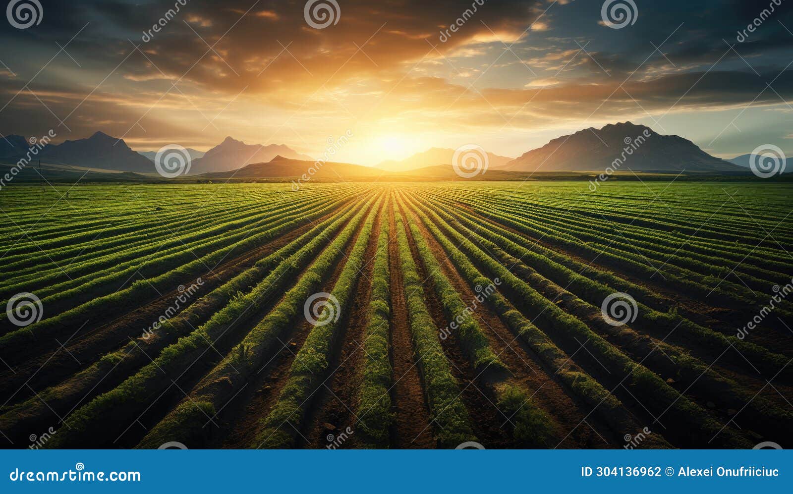 The Fields Row in Front of a Sunset Stock Photo - Image of garden ... The Fields Row in Front of a Sunset Stock Photo - Image of garden ...
