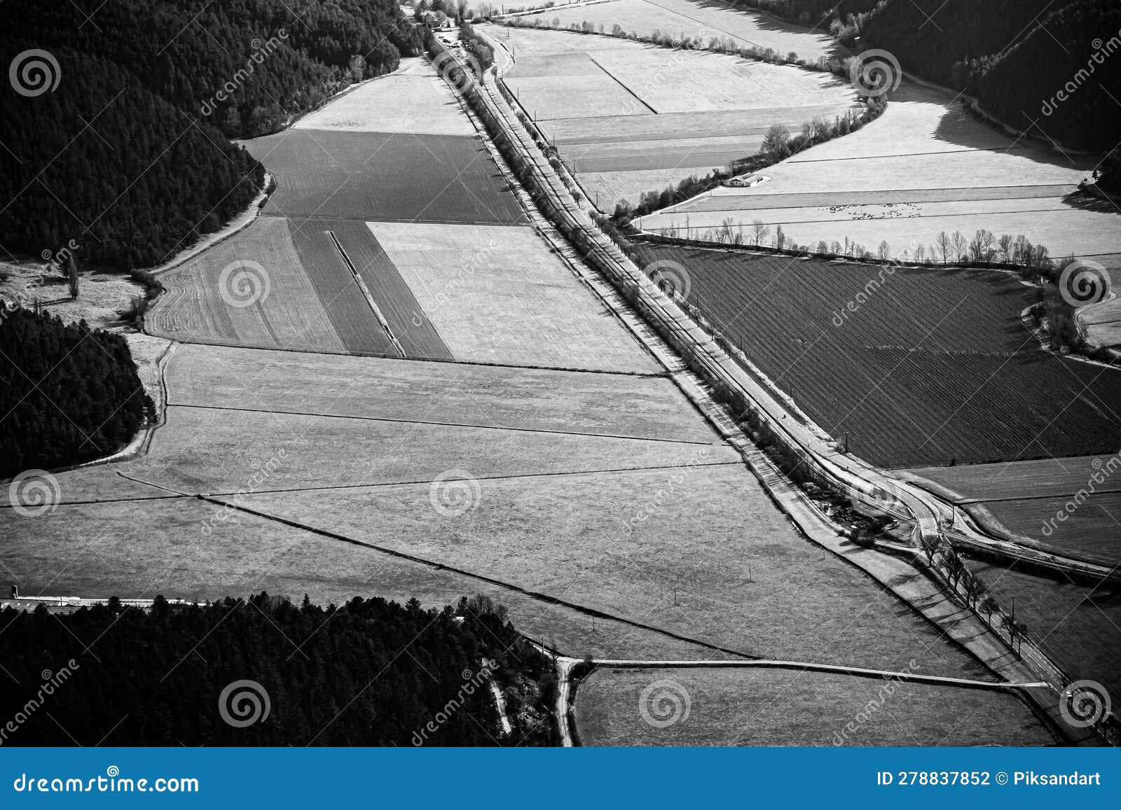 Fields and rural paths stock photo. Image of gray, black - 278837852