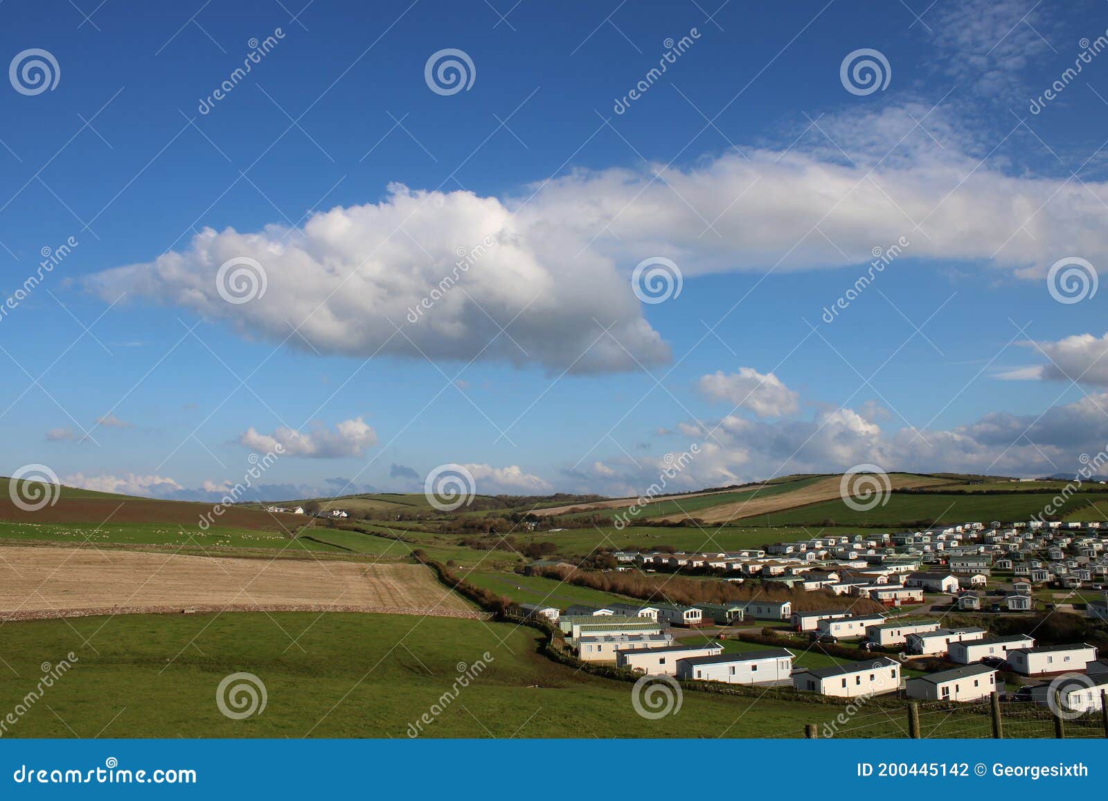 Fields and Static Caravans, St Bees, Cumbria, UK Stock Photo - Image of ...