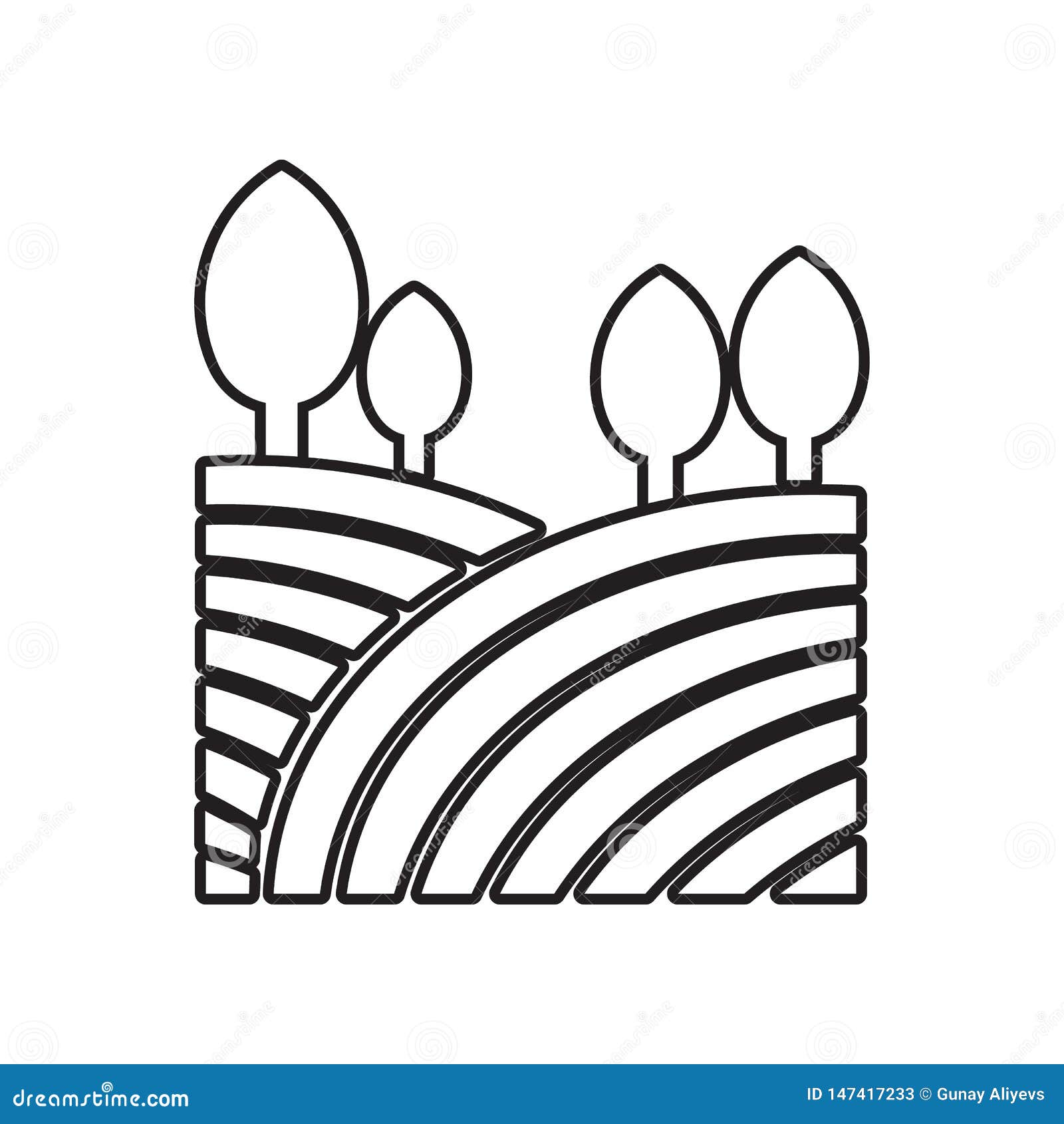 Fields and Trees Icon. Element of Landscape for Mobile Concept and Web ...