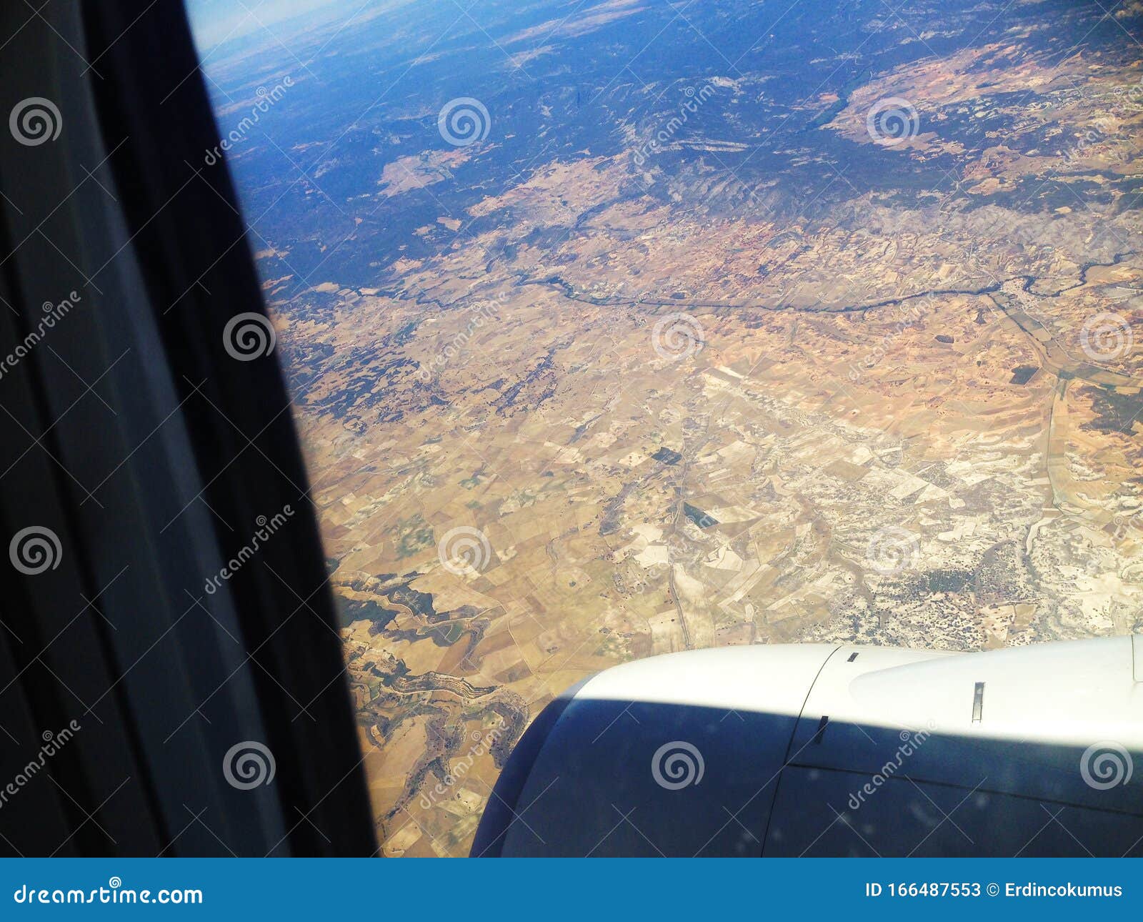 Fields View from Plane Window Stock Image - Image of madridspain, plane ...