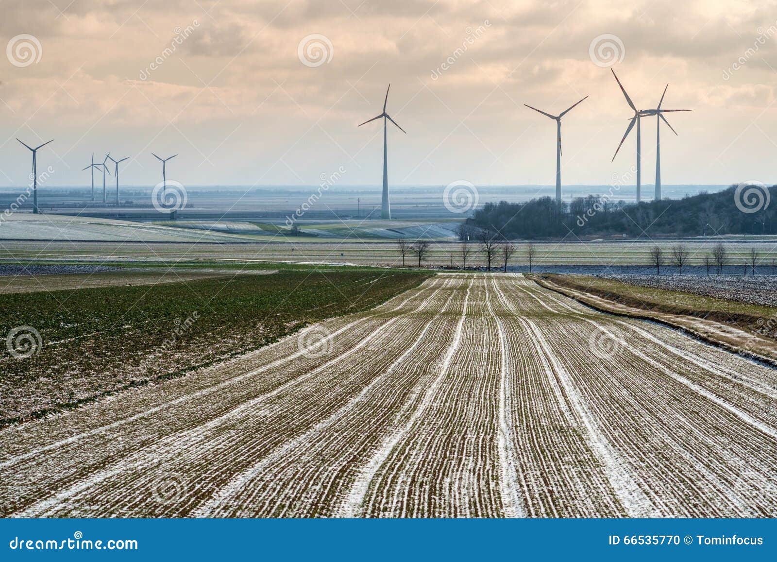 Fields and wind-park stock photo. Image of park, turbine - 66535770