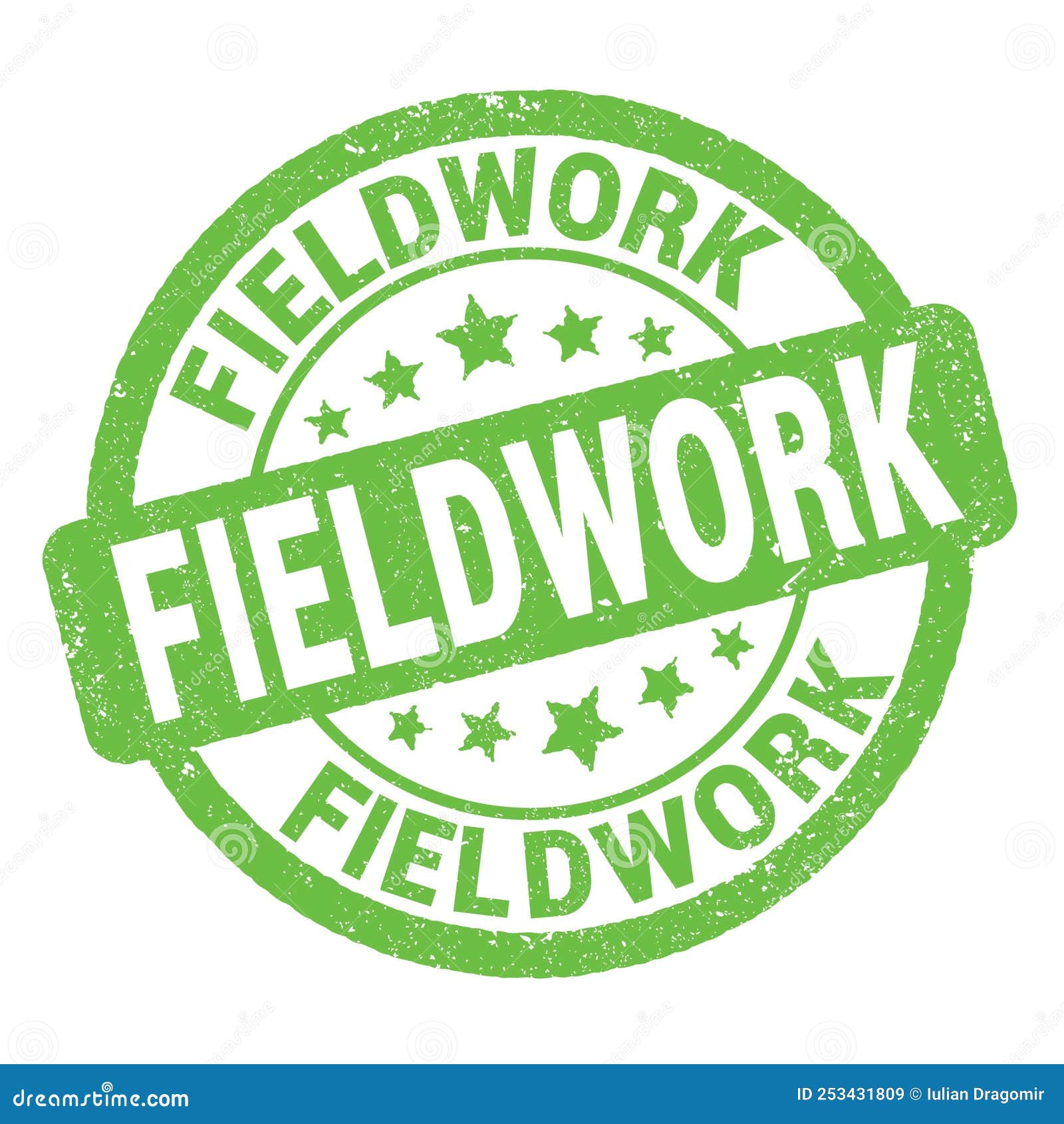 FIELDWORK Text Written on Green Round Stamp Sign Stock Illustration ...